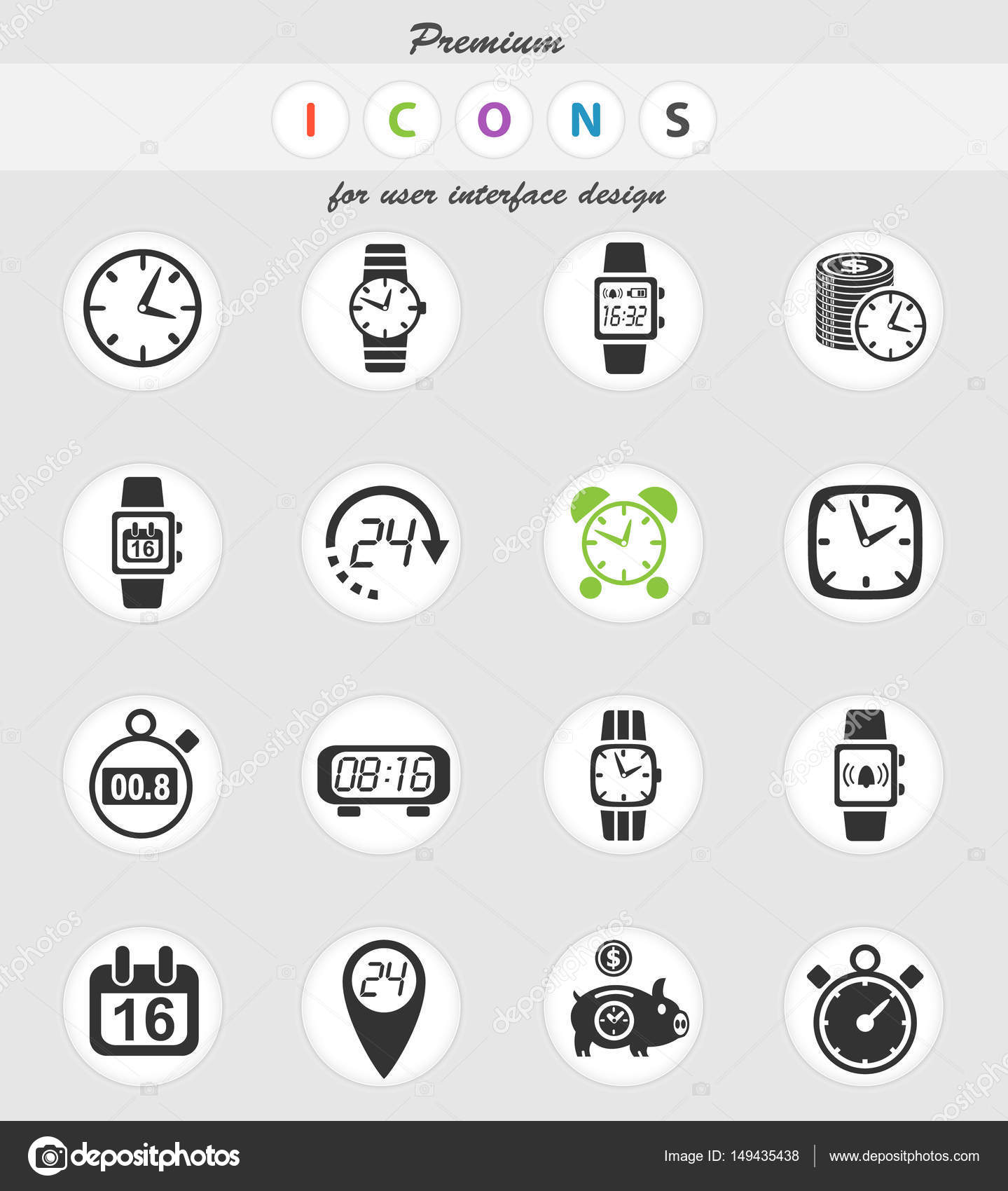 Time icon set Stock Vector Image by ©ayax55 #149435438