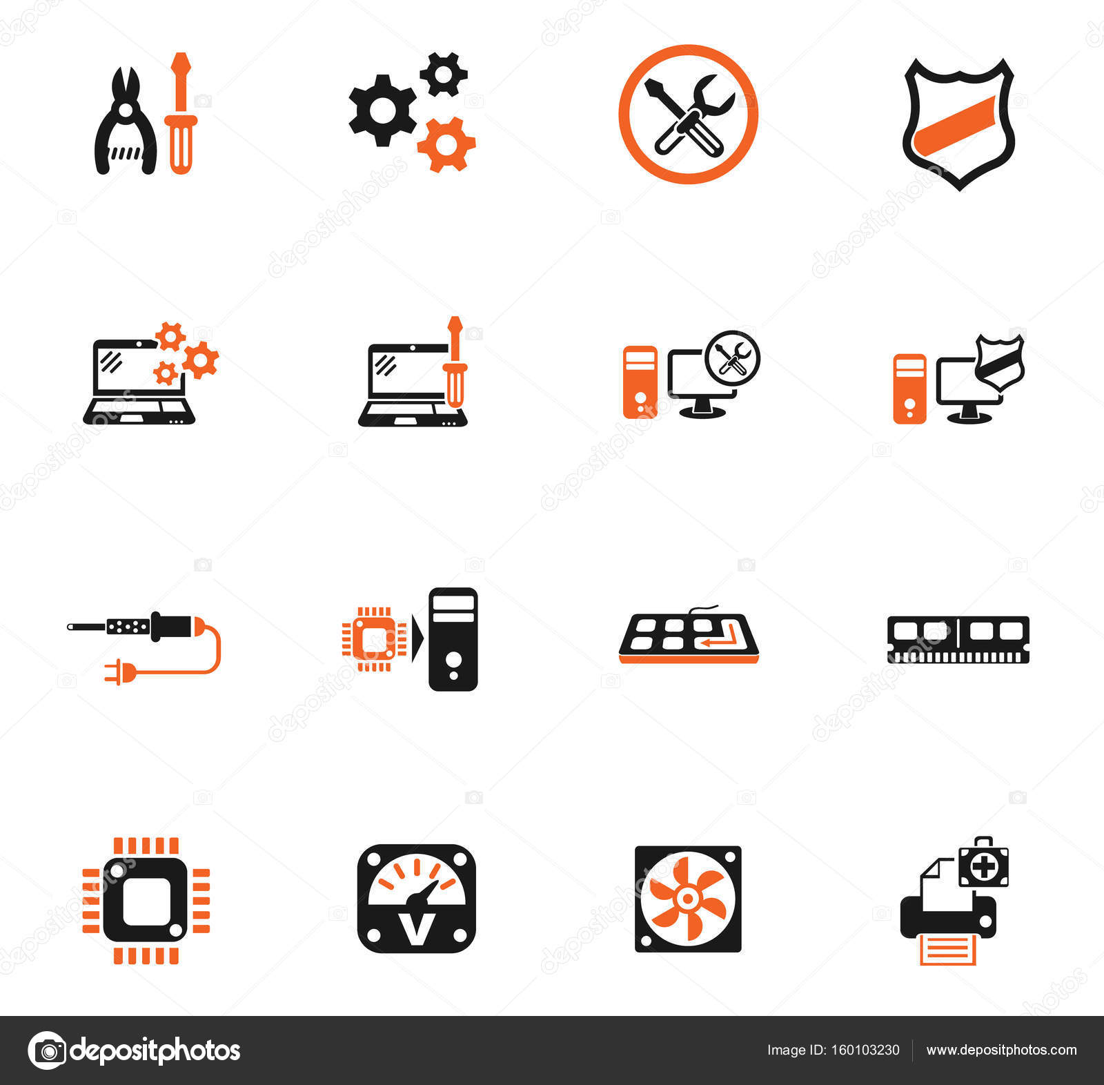 Computer repair icon set Stock Vector Image by ©ayax55 #160103230