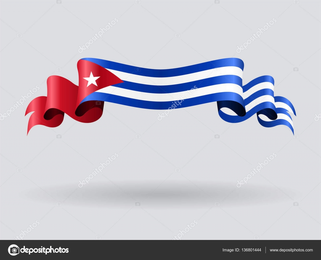Bandera ondulada cubana. Ilustración vectorial . Vector de stock ...