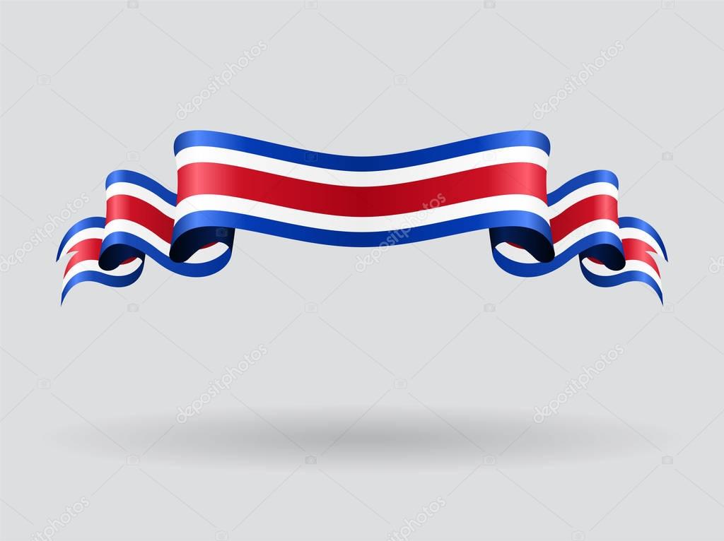 Bandera ondulada de Costa Rica. Ilustración vectorial . Stock Vector by ...