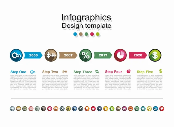 Infographic vector concept in flat design style - timeline template for ...