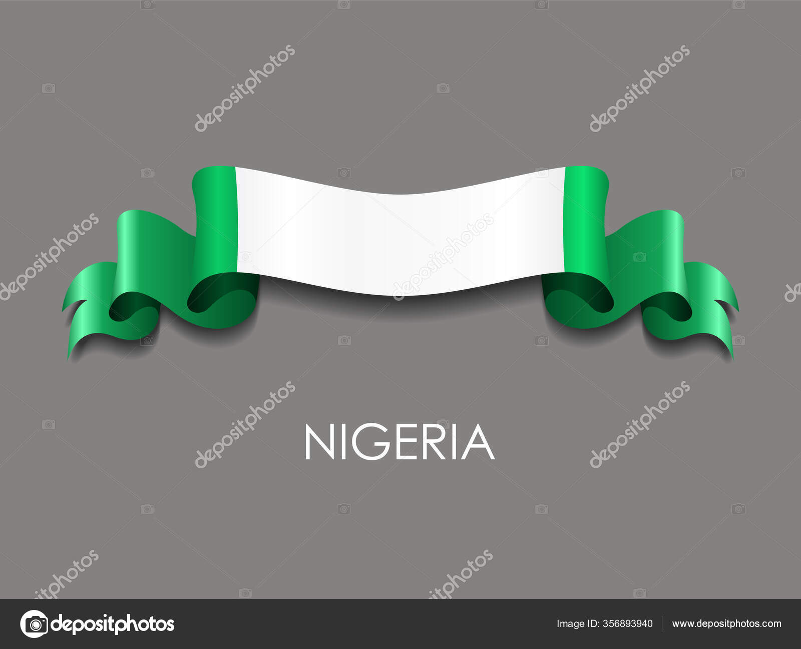 Nigerian flag wavy ribbon background. Vector illustration. Stock Vector ...