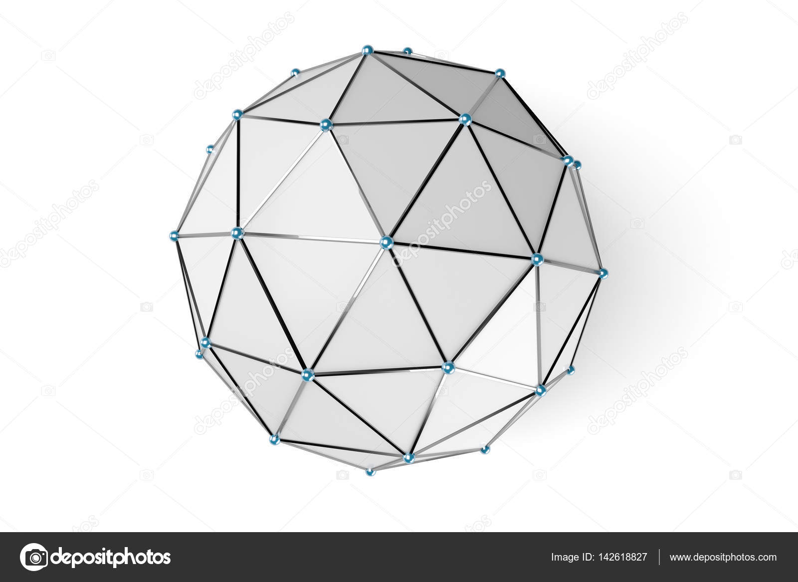 Abstract low poly sphere with connected dots — Stock Photo © AndKud ...