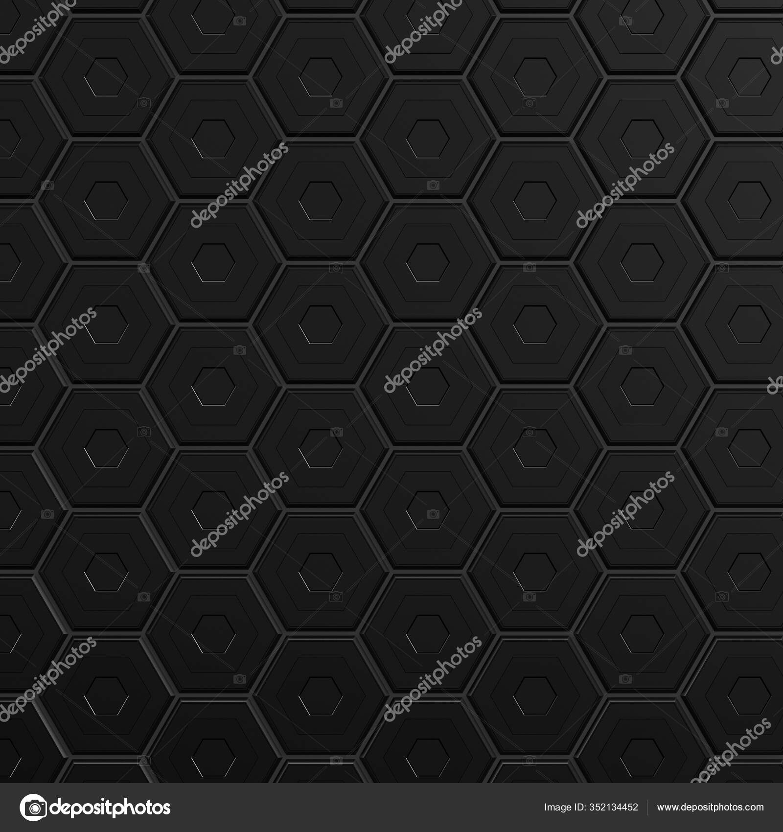 Black Abstract Hexagon Background Minimalism Concept Render — Stock ...