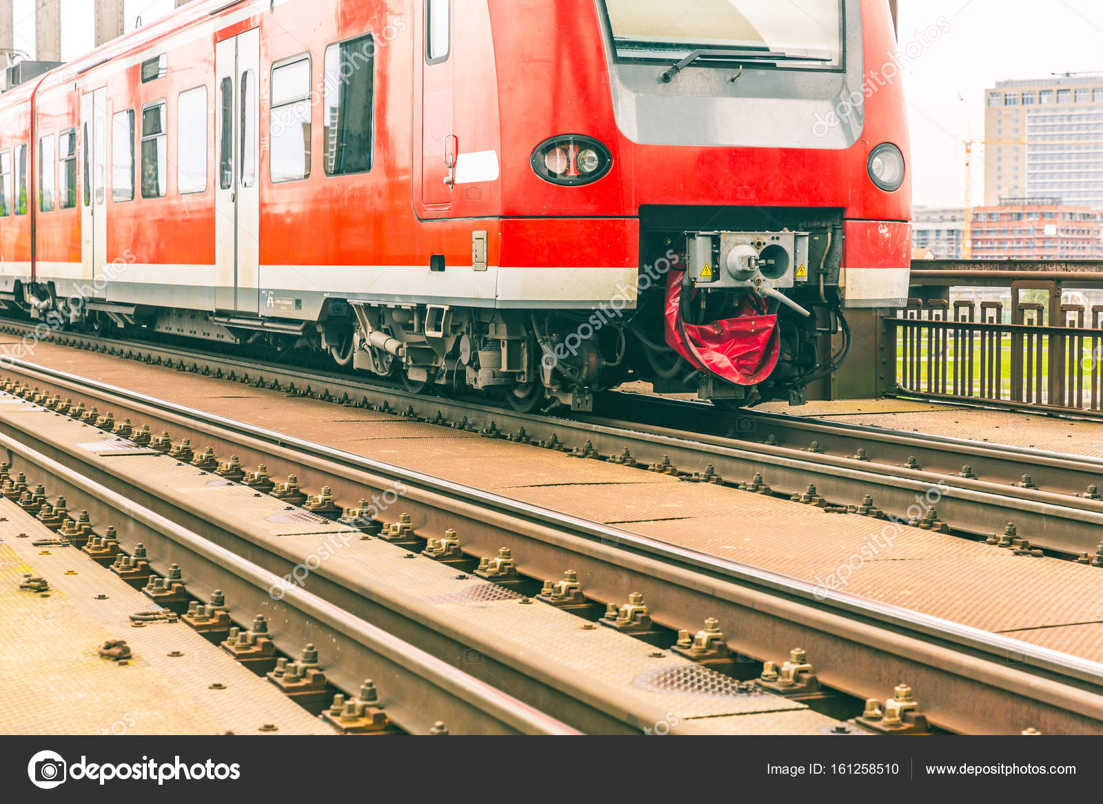 Train and railway tracks closeup Stock Photo by ©william87 161258510