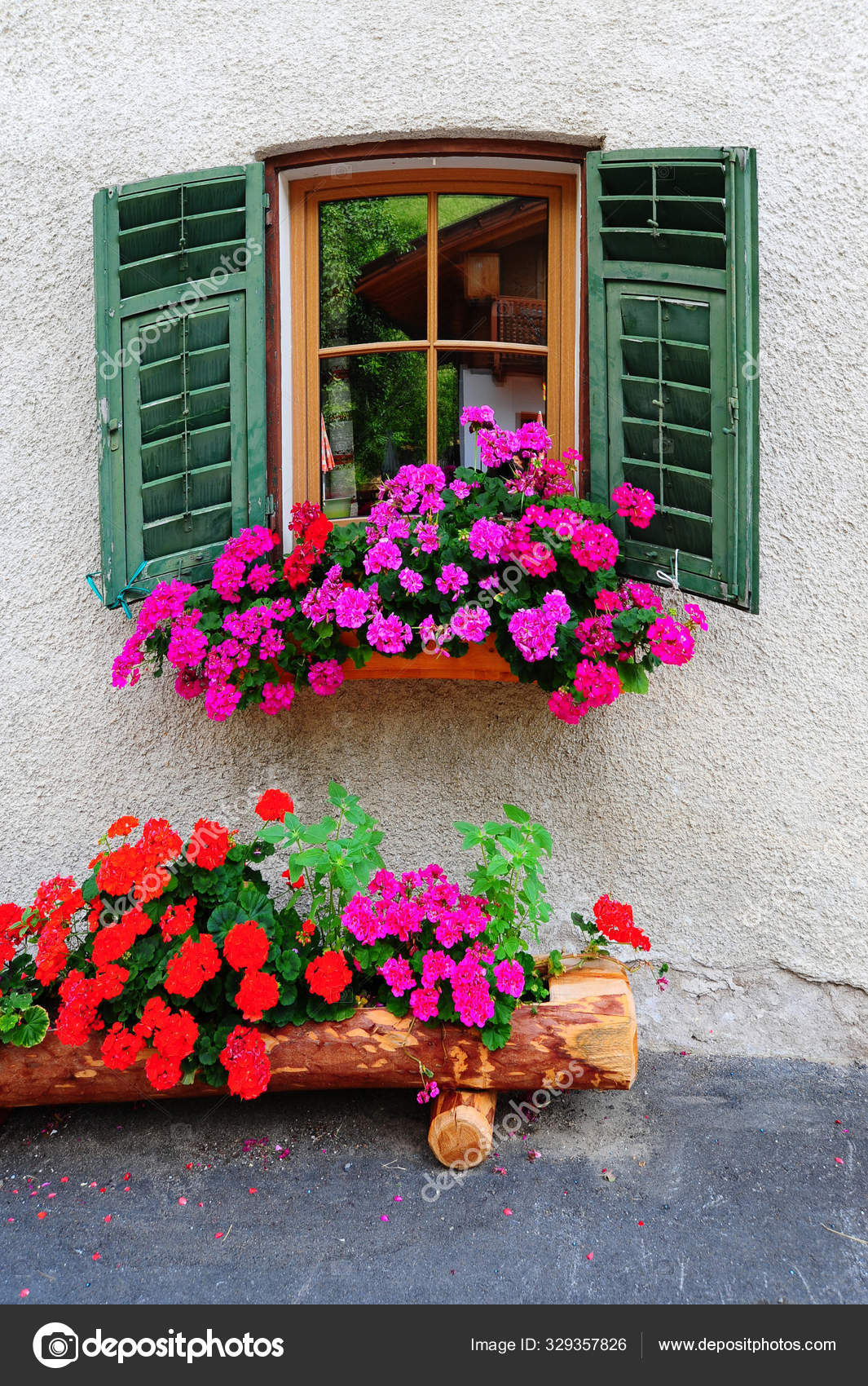 Italian window with shutters — Stock Photo © ggkuna #329357826