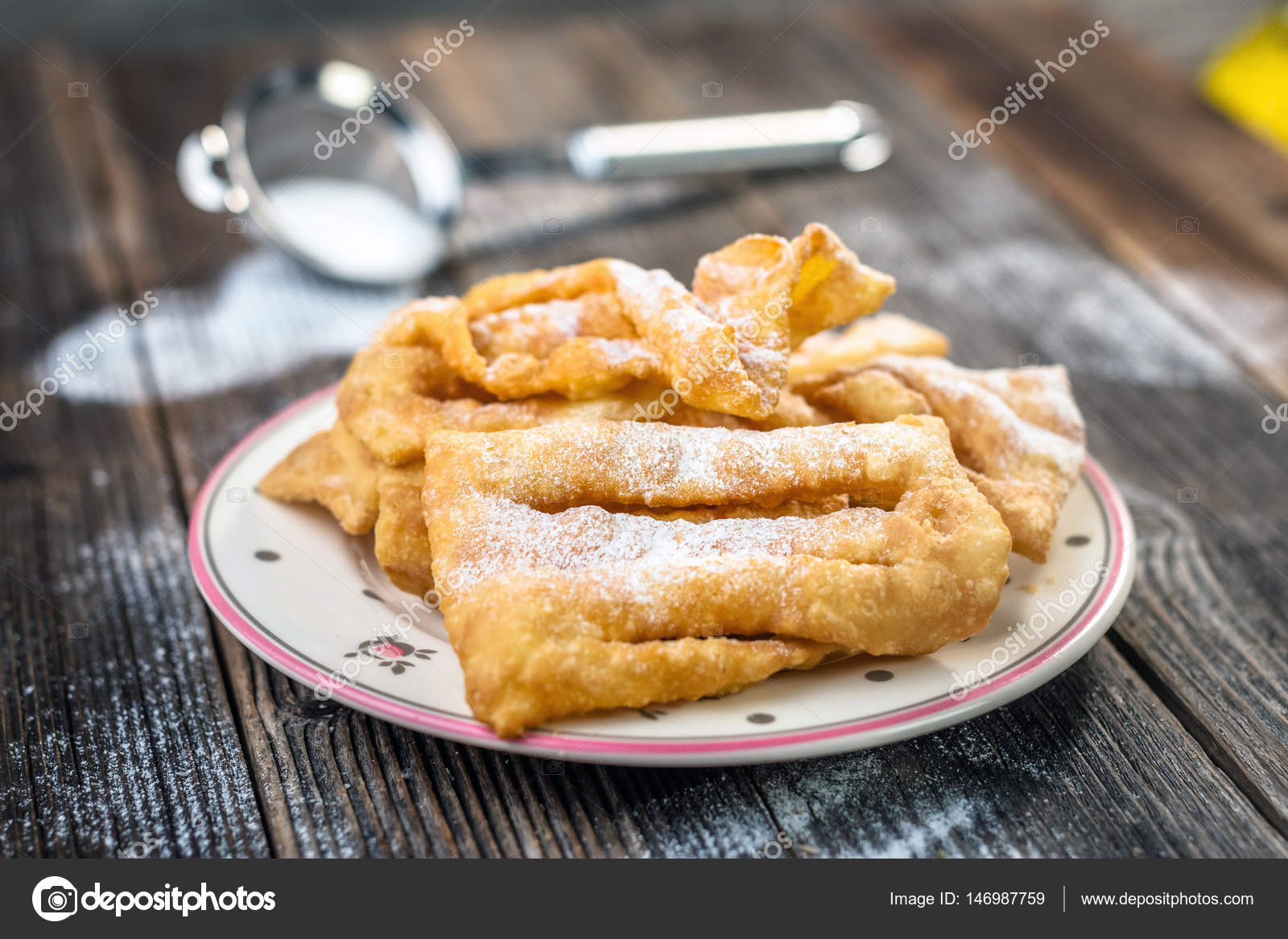 Flancat- crisp deep fried pastry dusted — Stock Photo © fotovincek ...