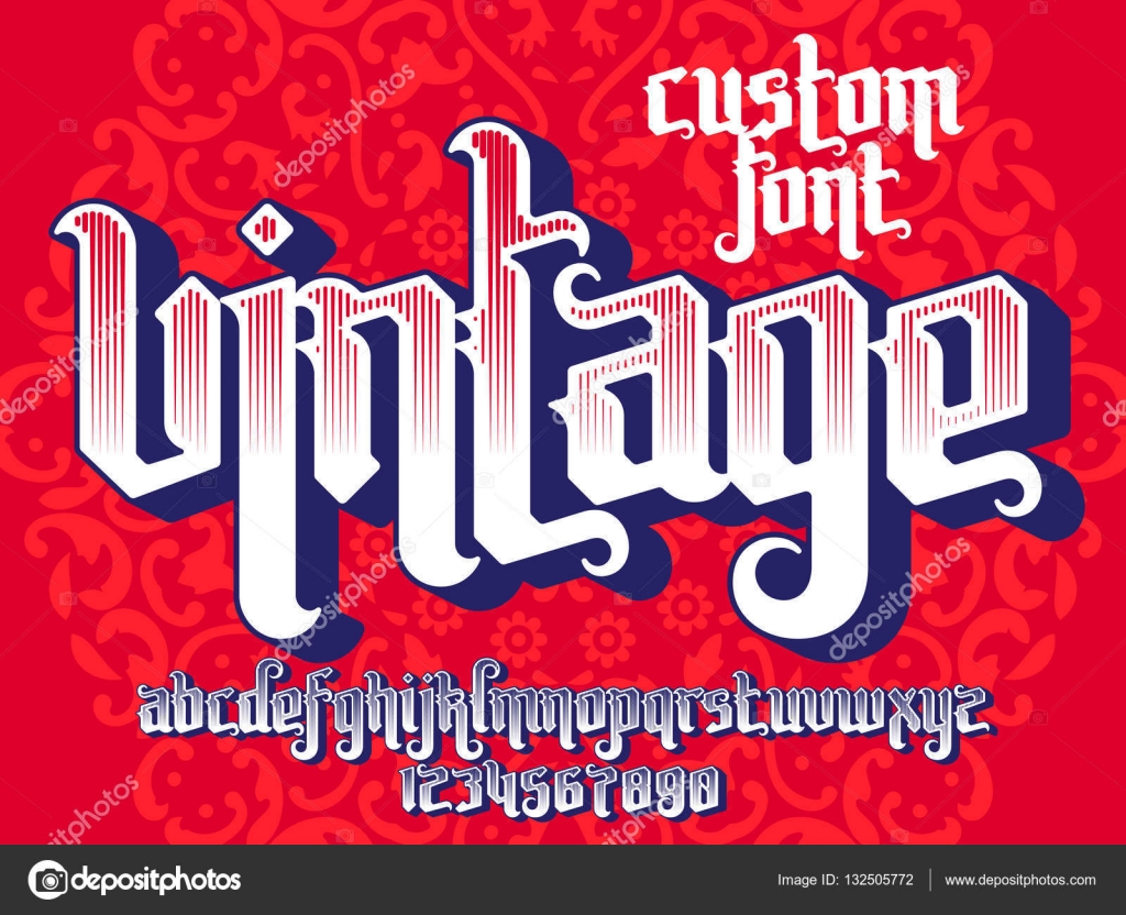 Vintage custom Font — Stock Vector © nrey_ad #132505772