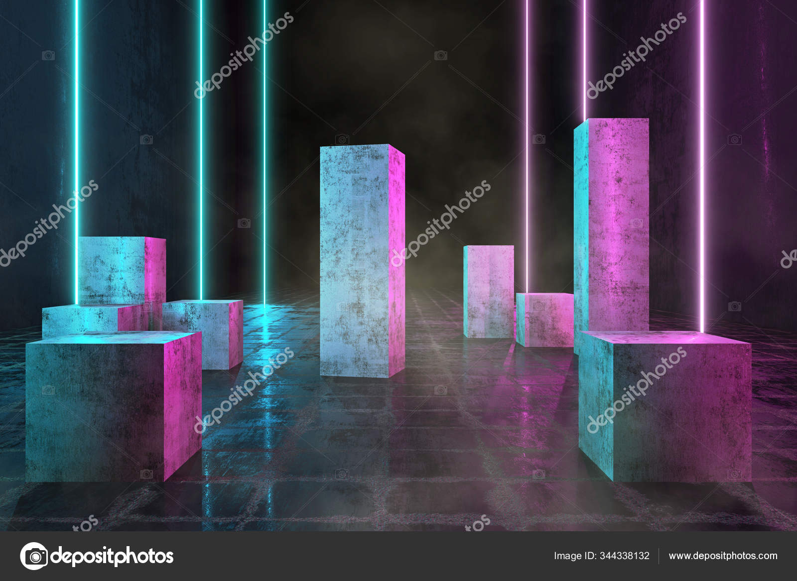 Líneas de tecnología led con fluorescencia . — Foto de stock #344338132 ...