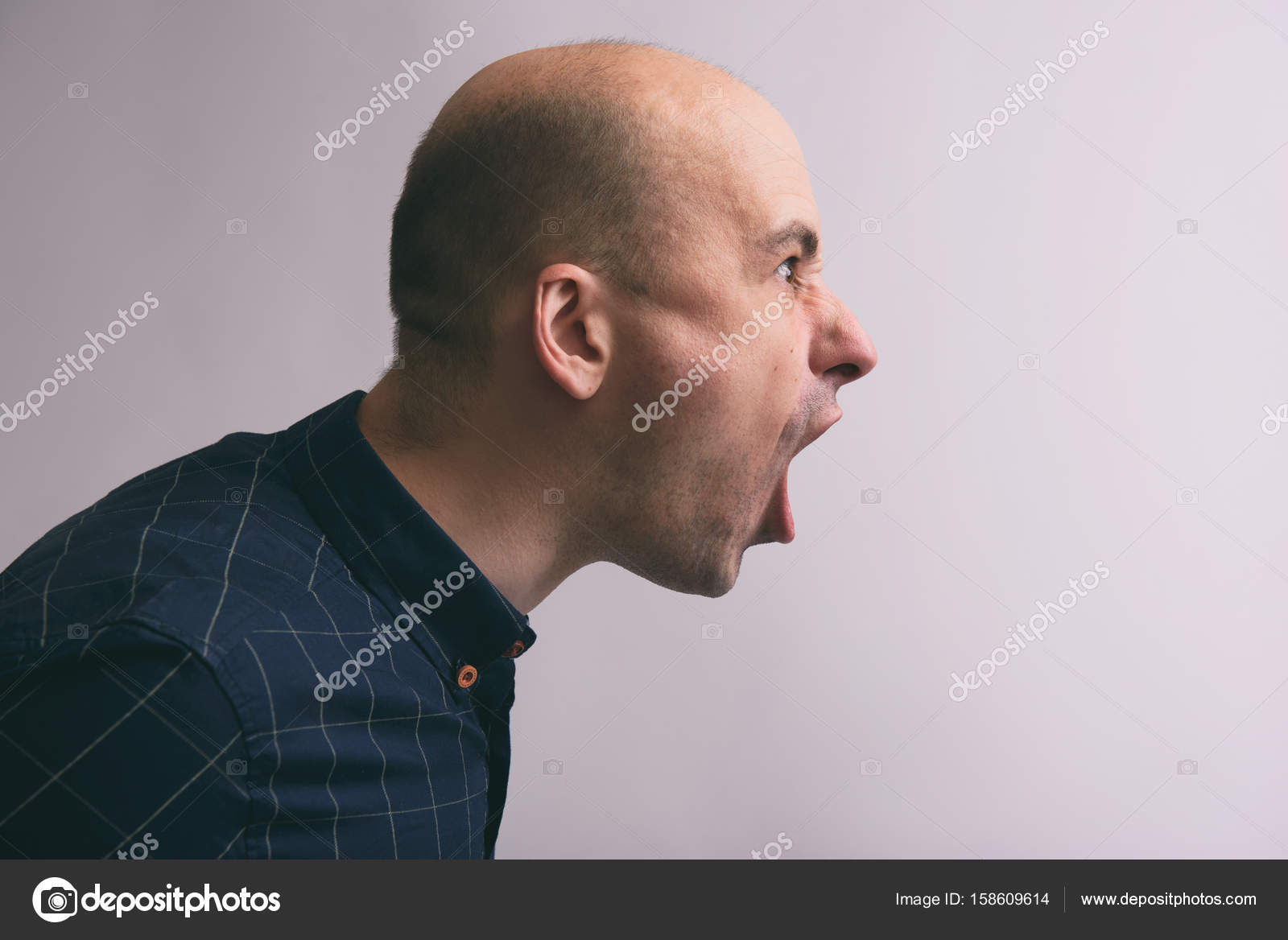 Man Screaming Side View