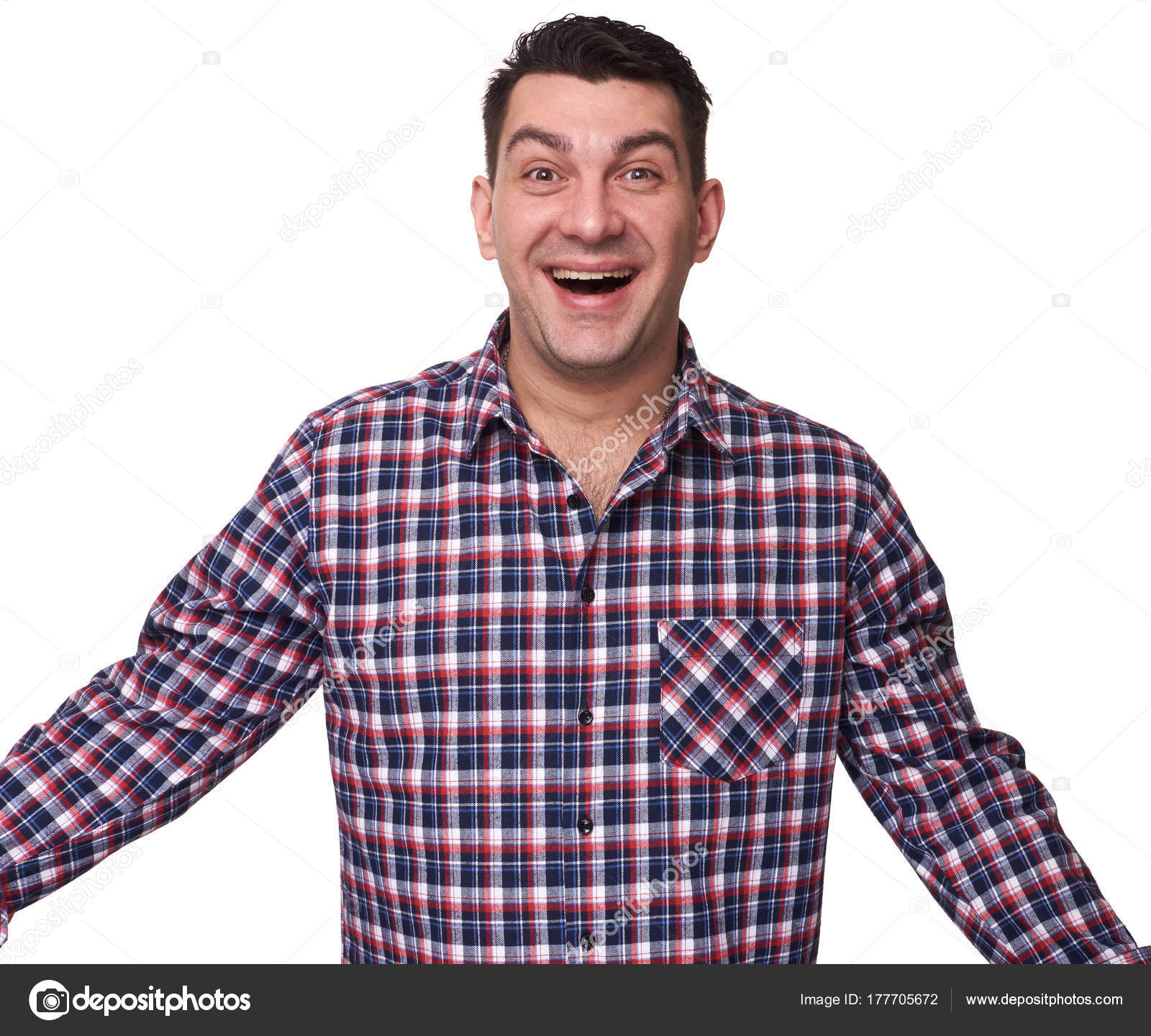 Man with arms wide open. Isolated Stock Photo by ©spaxiax 177705672