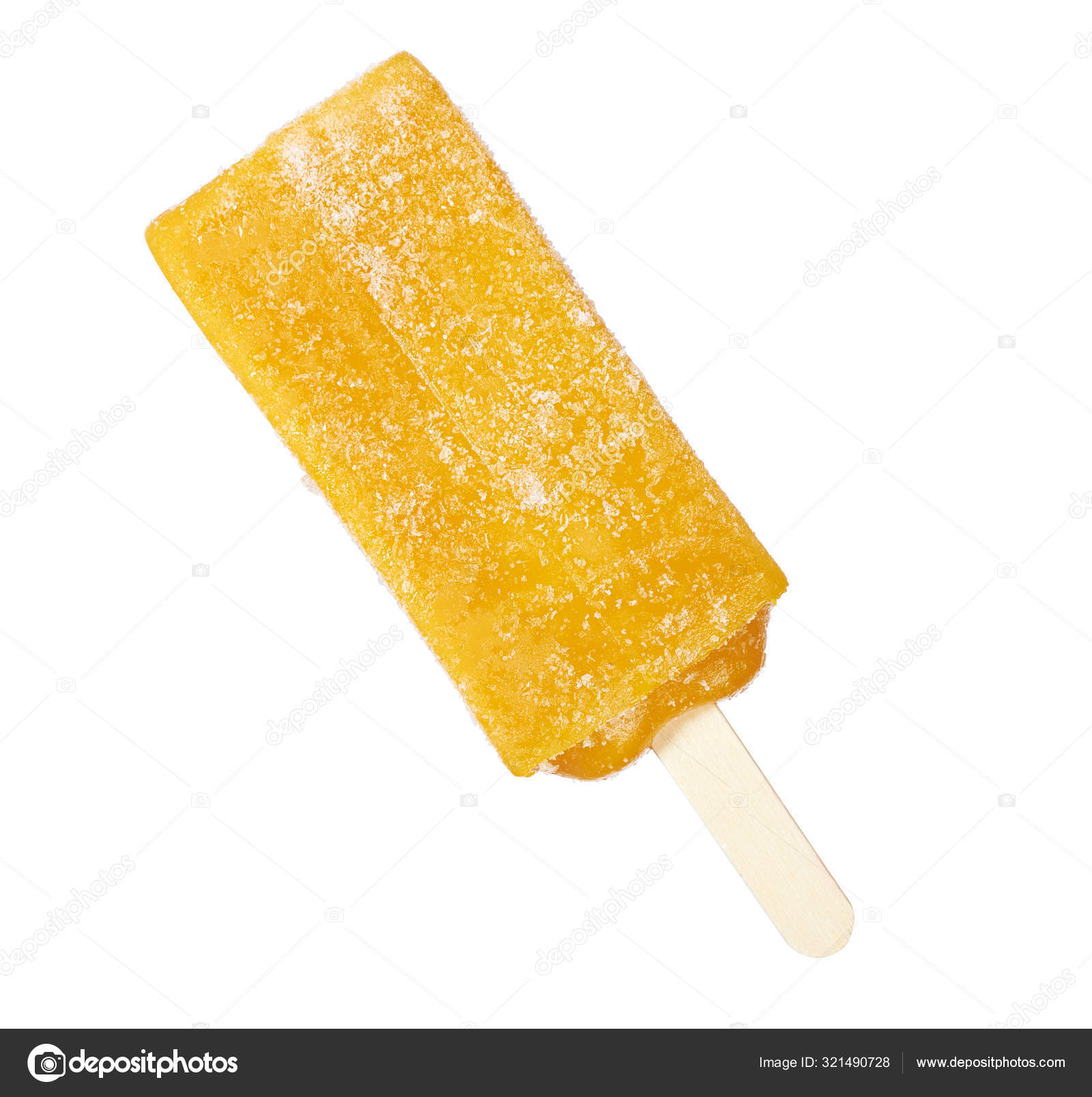Palillo de helado de mango amarillo de fruta aislado — Foto de stock ...