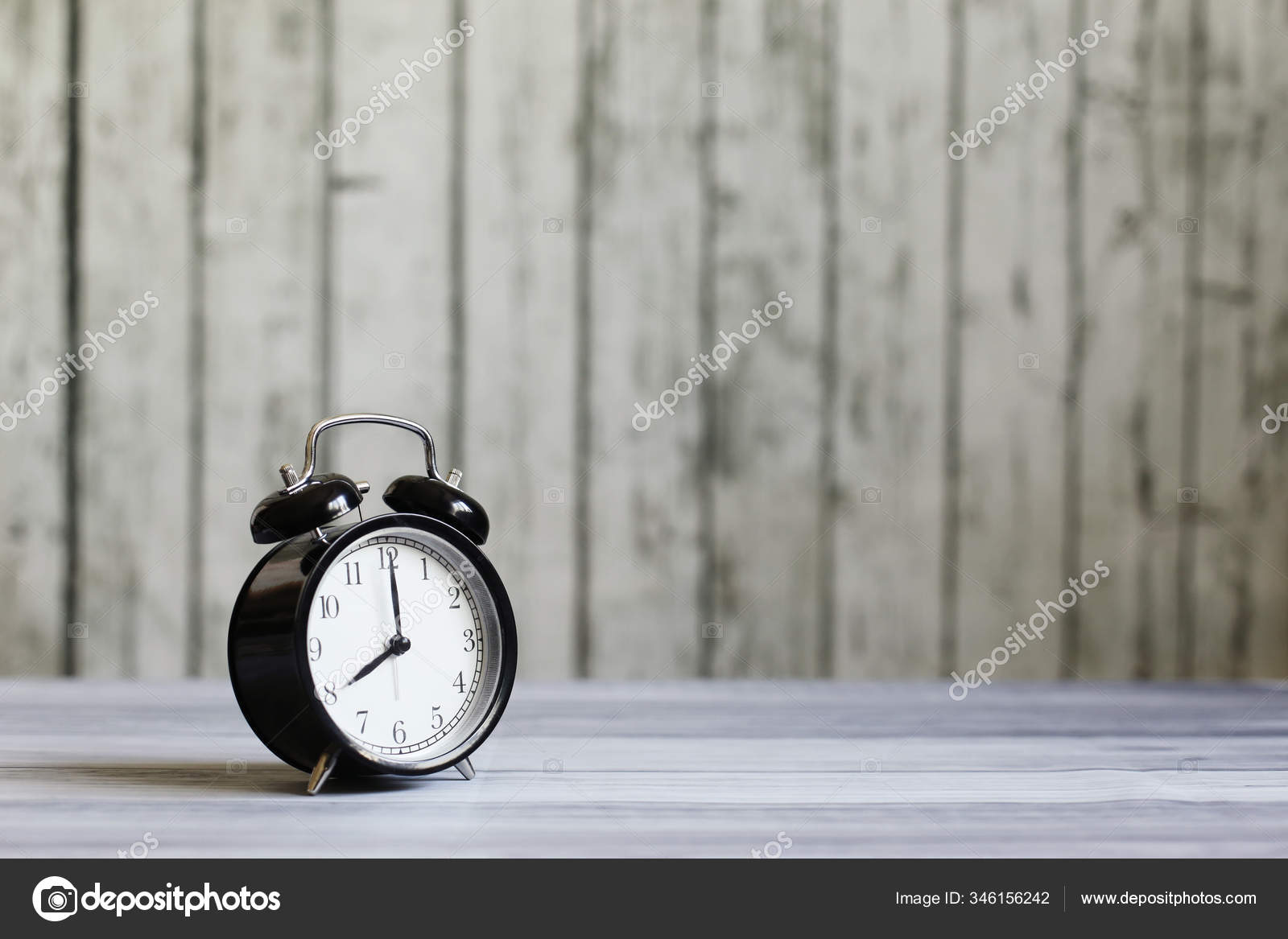 Alarm Clock Background Wooden Boards Stock Photo by ©Natvishenka 346156242