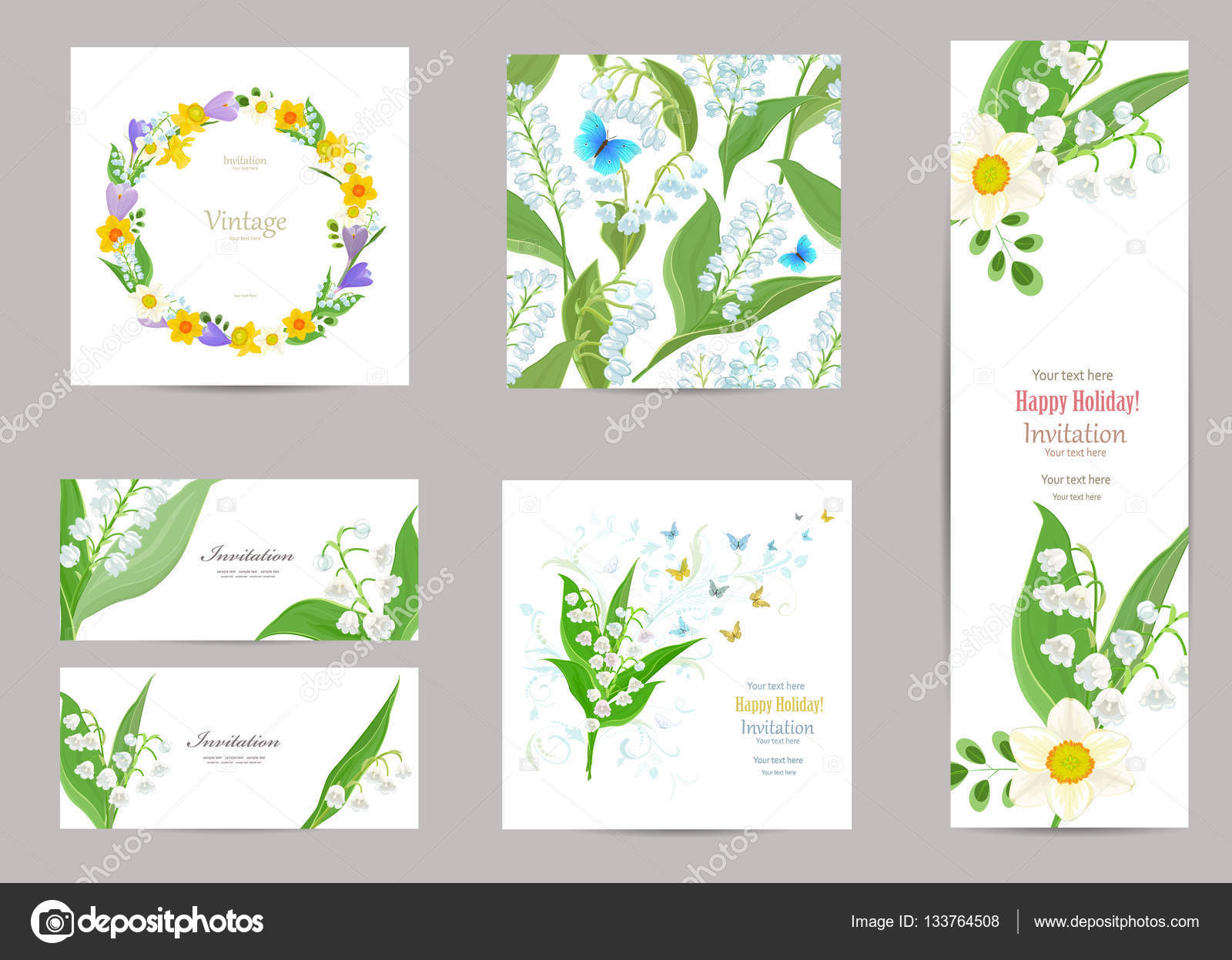 Collection of greeting cards — Stock Vector © Oksana #133764508