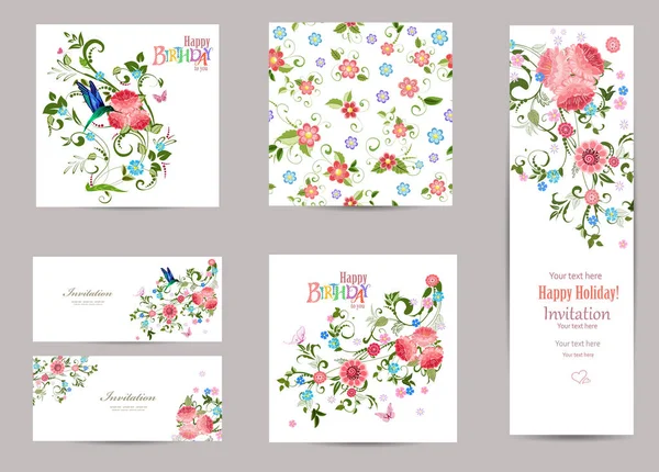 Collection of greeting cards — Stock Vector © Oksana #133764508