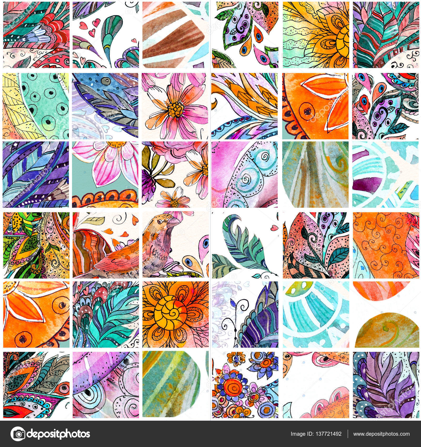 Seamless texture with abstract patchwork pattern. — Stock Photo ...