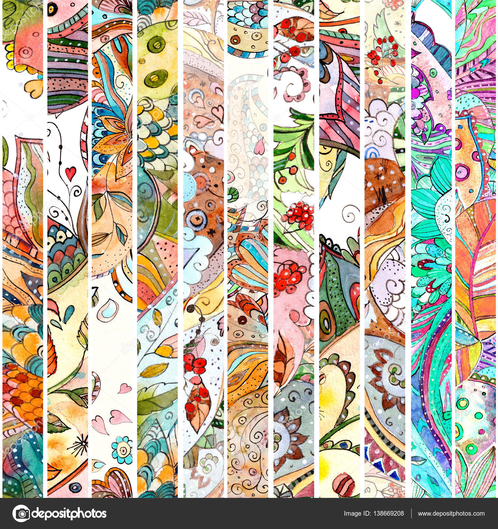 Collection of ethnic vertical patterns — Stock Photo © Oksana #138669208