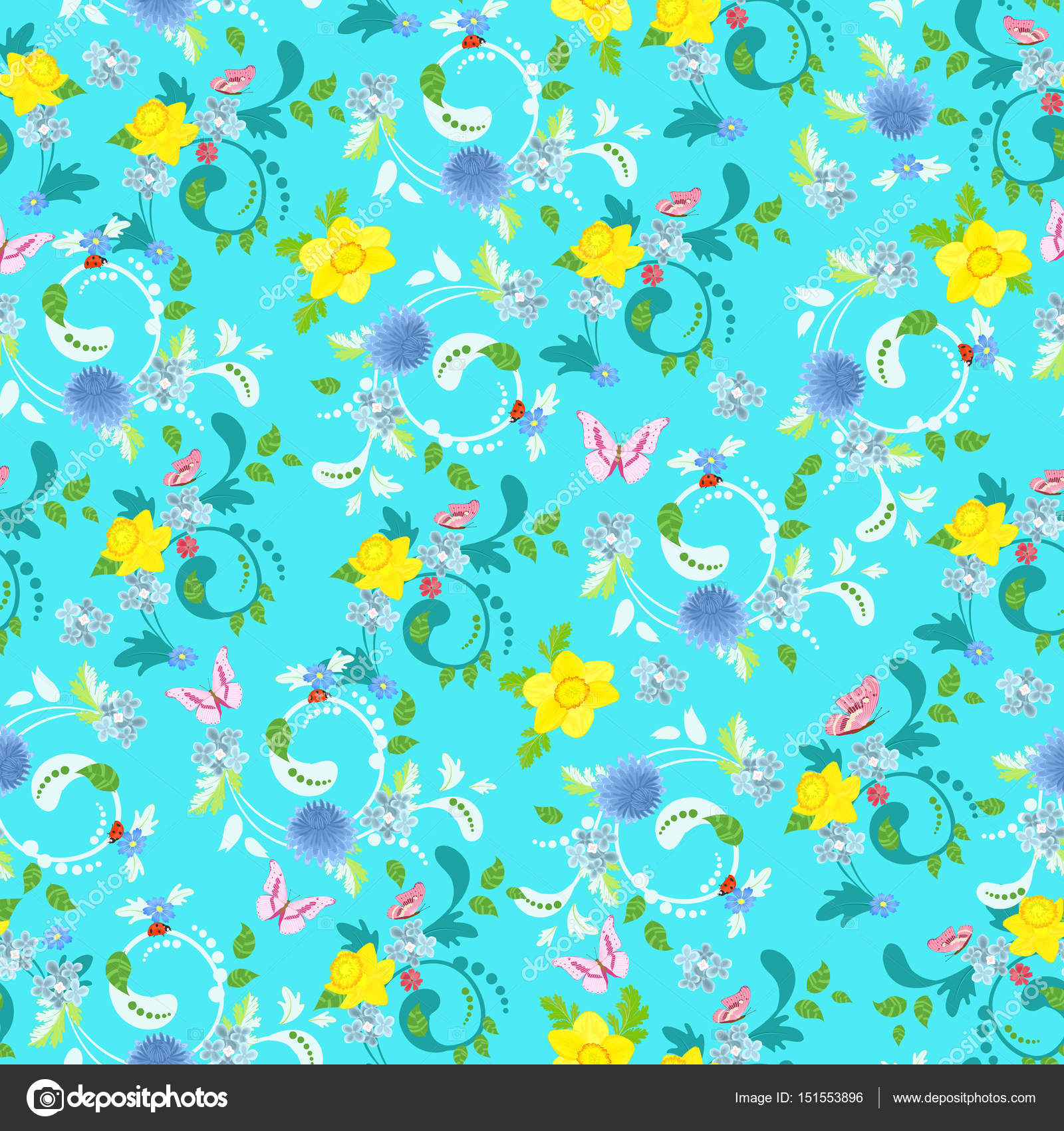 Cute floral seamless texture Stock Vector Image by ©Oksana #151553896