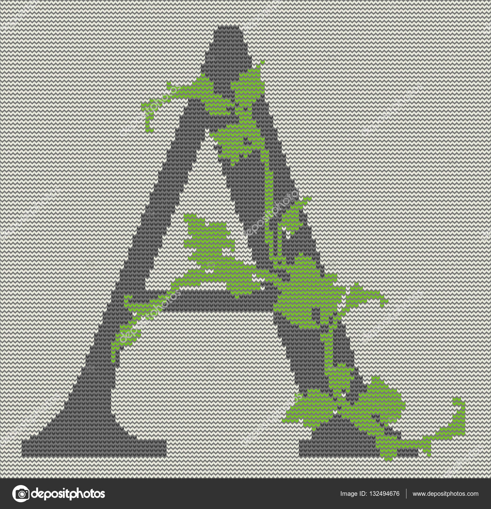 Knitting pattern letter "A" Stock Vector by ©antonshpak 132494676