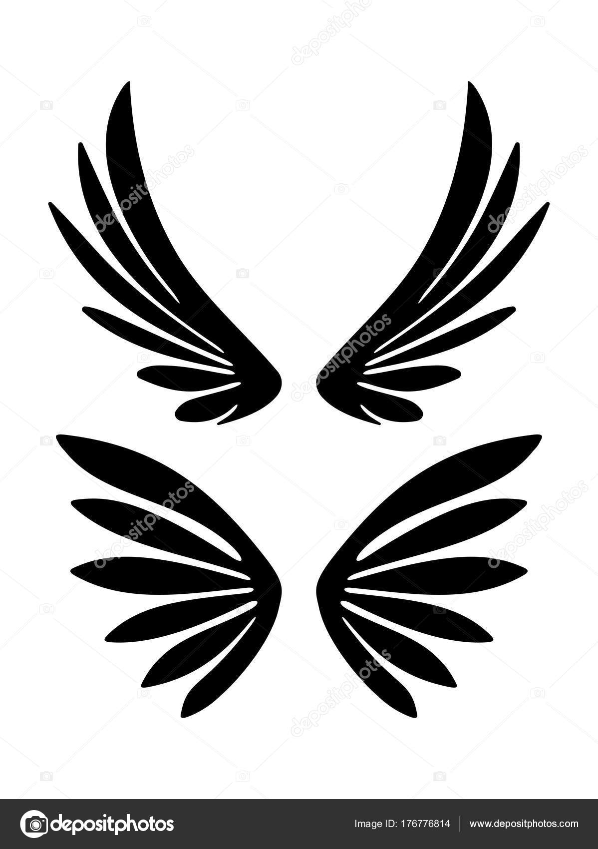 Two pairs of decorative vector wings — Stock Vector © antonshpak #176776814