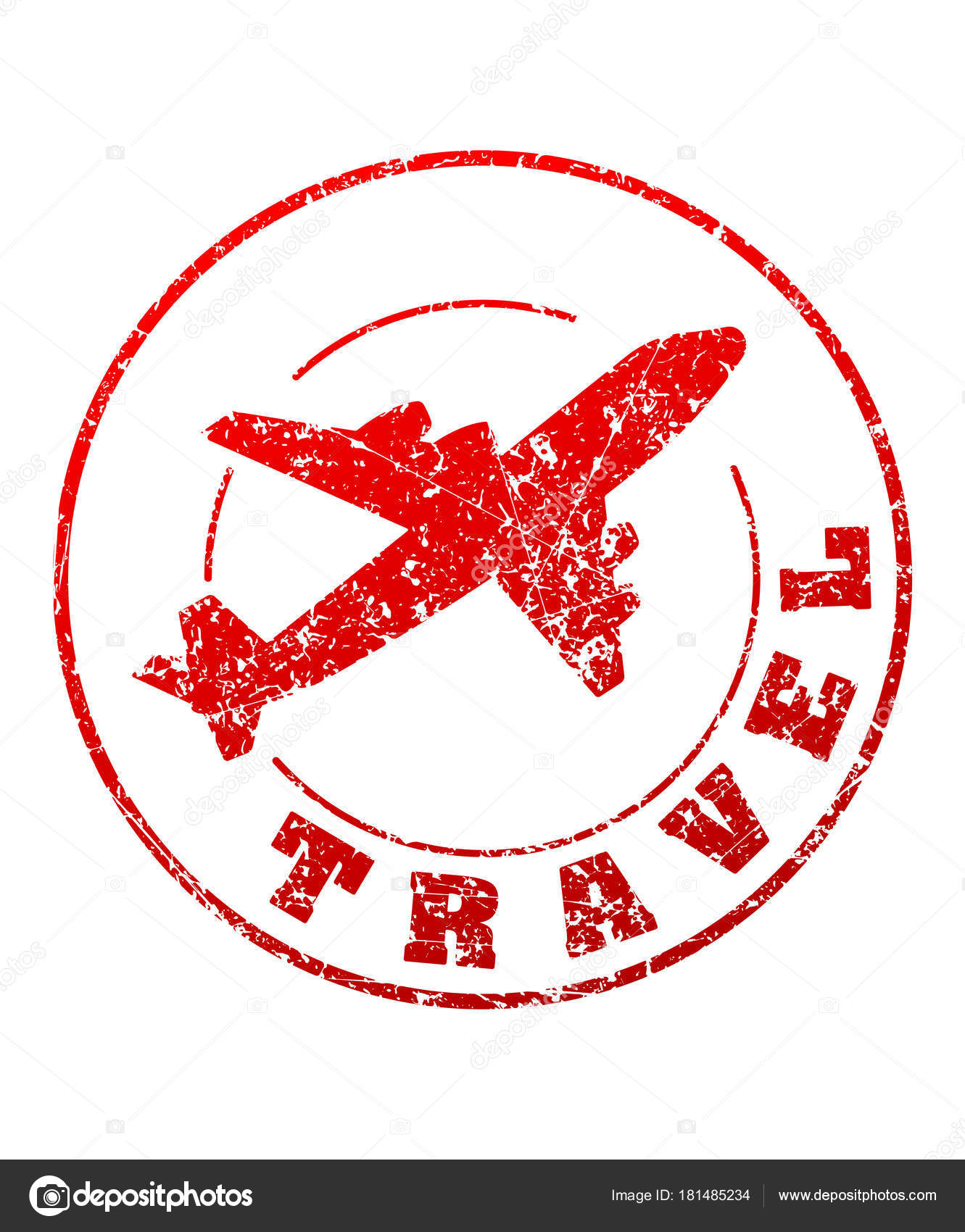 Travel Red Rubber Stamp Airplane Stock Vector Image by ©antonshpak ...