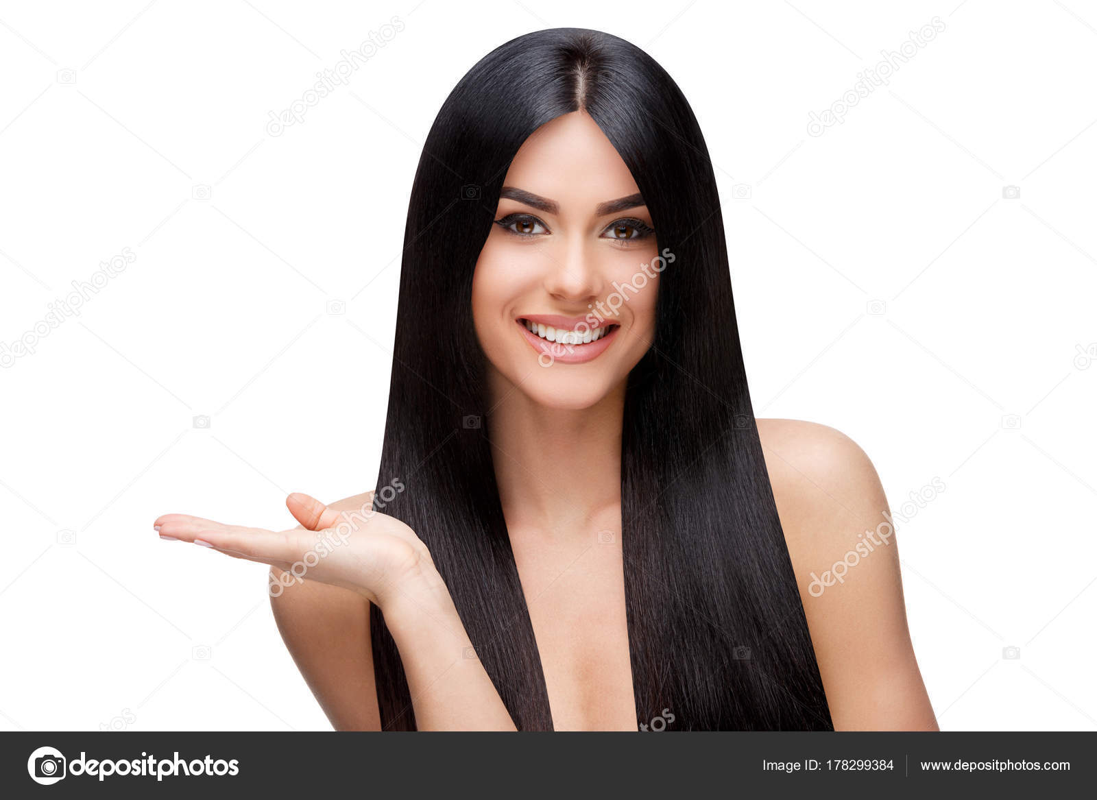 Beautiful Young Woman with Clean healthy hair Stock Photo by ...