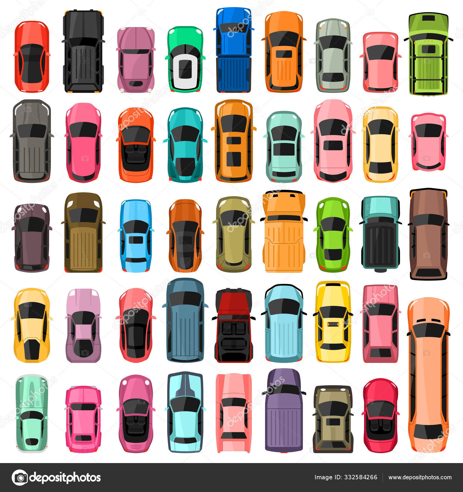 Cars Rows Simply Vector Illustration Stock Vector by ©missbobbit 332584266