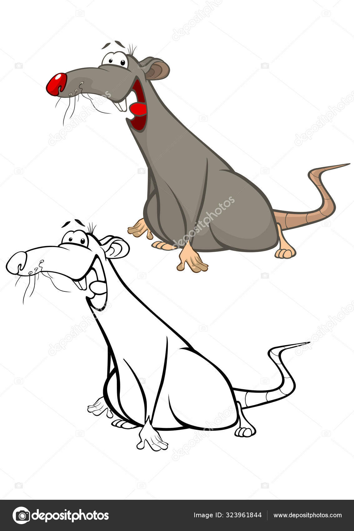Vector Illustration Cute Cartoon Character Rat You Design Computer Game ...