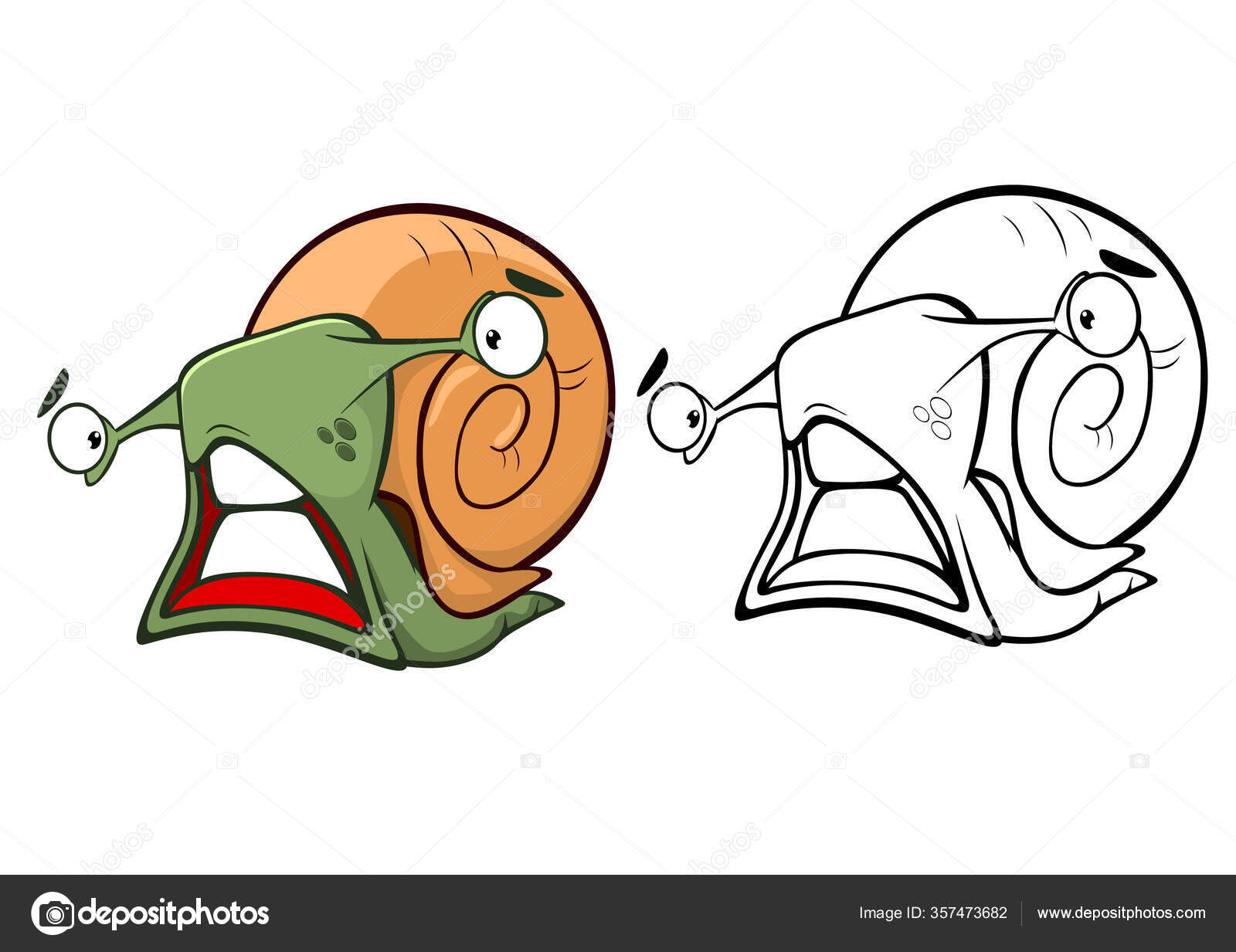 Image vectorielle Personnages D'escargots Dessin Animé Illustration ...