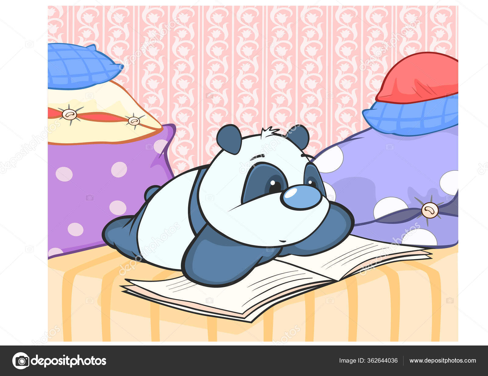 Cartoon Pandas Isolated White Background Stock Illustration by ...