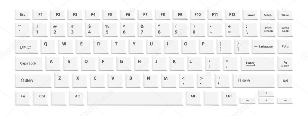 Vector white pc keyboard, keyboard is very useful tool for personal ... Vector white pc keyboard, keyboard is very useful tool for personal ...