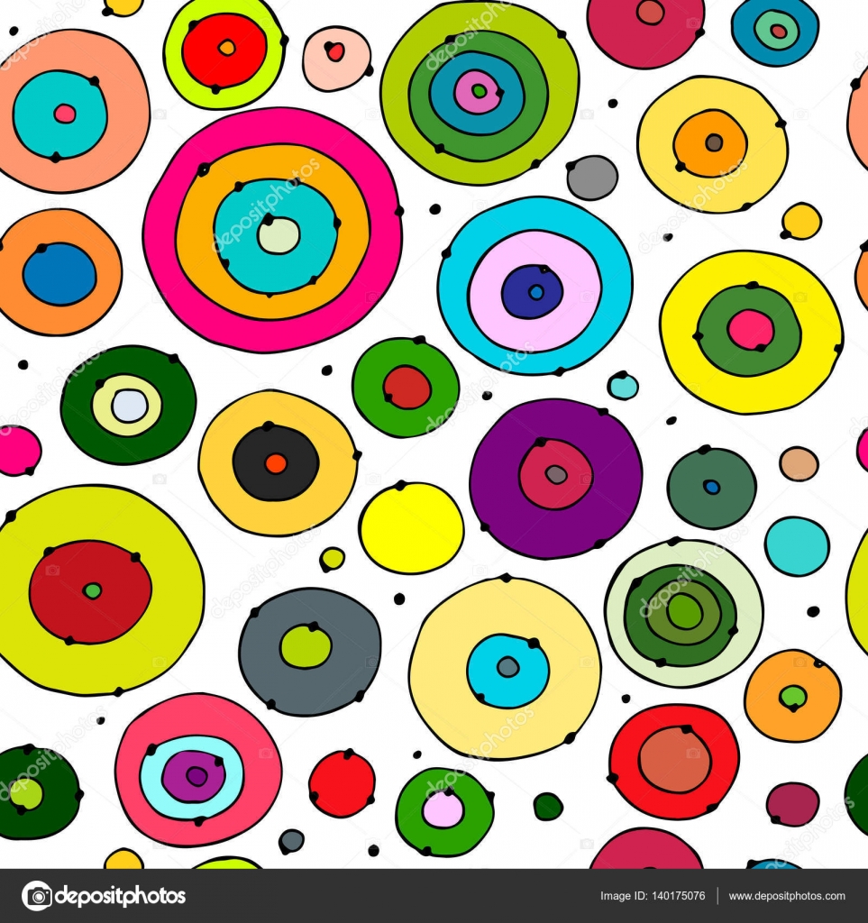 Funny circles colorful, seamless pattern for your design Stock Vector ...