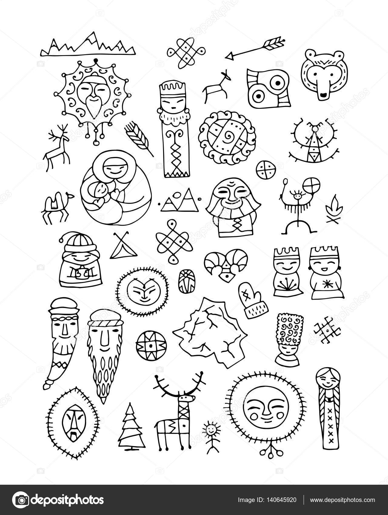 Set of ethnic design elements Stock Vector Image by ©Kudryashka #140645920