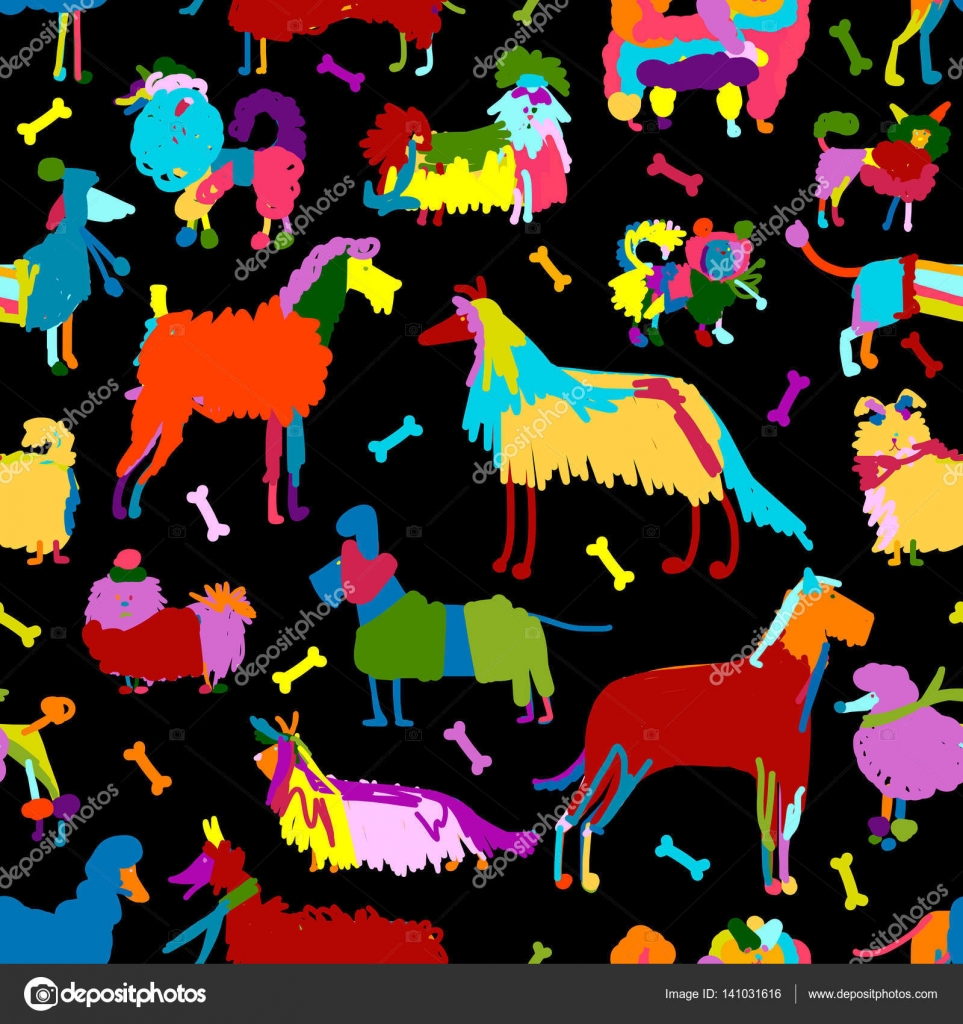 Funny dogs collection, seamless pattern for your design Stock Vector ...