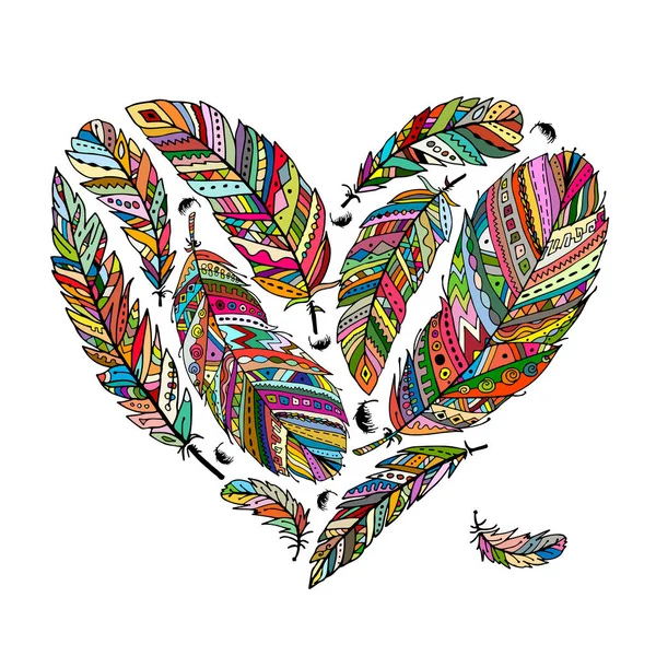 Heart and feather Vector Art Stock Images | Depositphotos