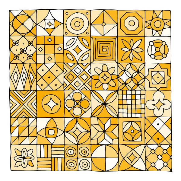 Abstract Geometric Floral Pattern Rectangular Square Frame Colorful ...