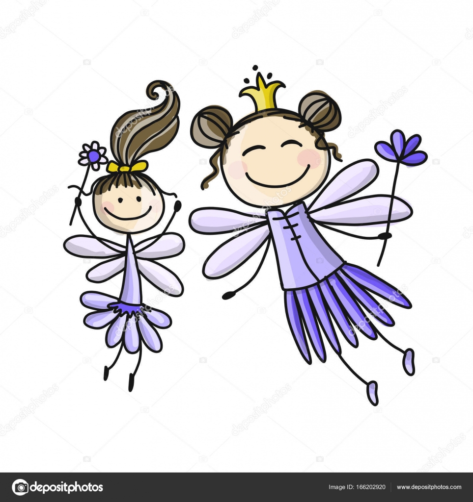 Bleistiftzeichnung Von Feen