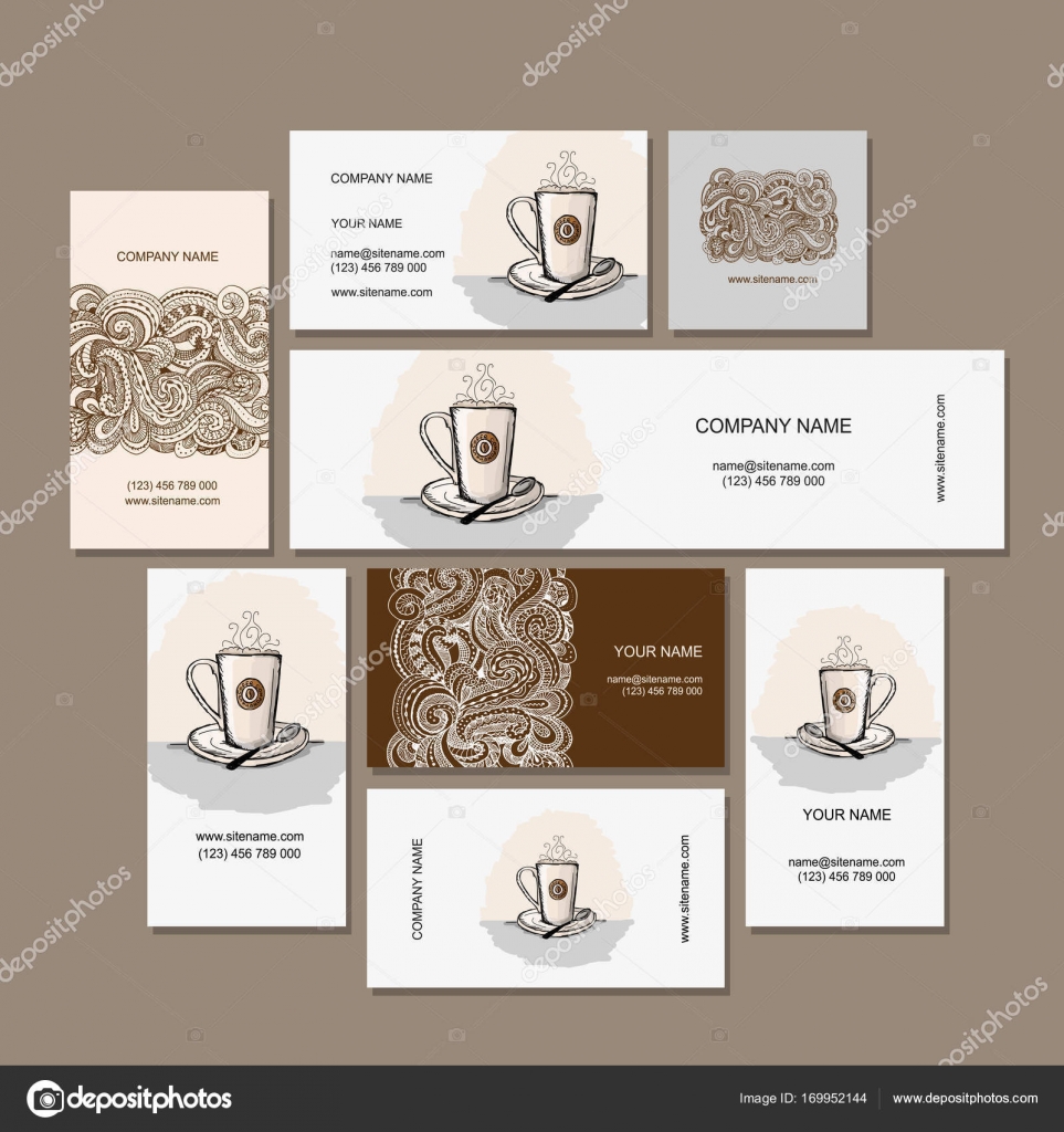 Business cards design with coffee cup Stock Vector Image by ©Kudryashka ...