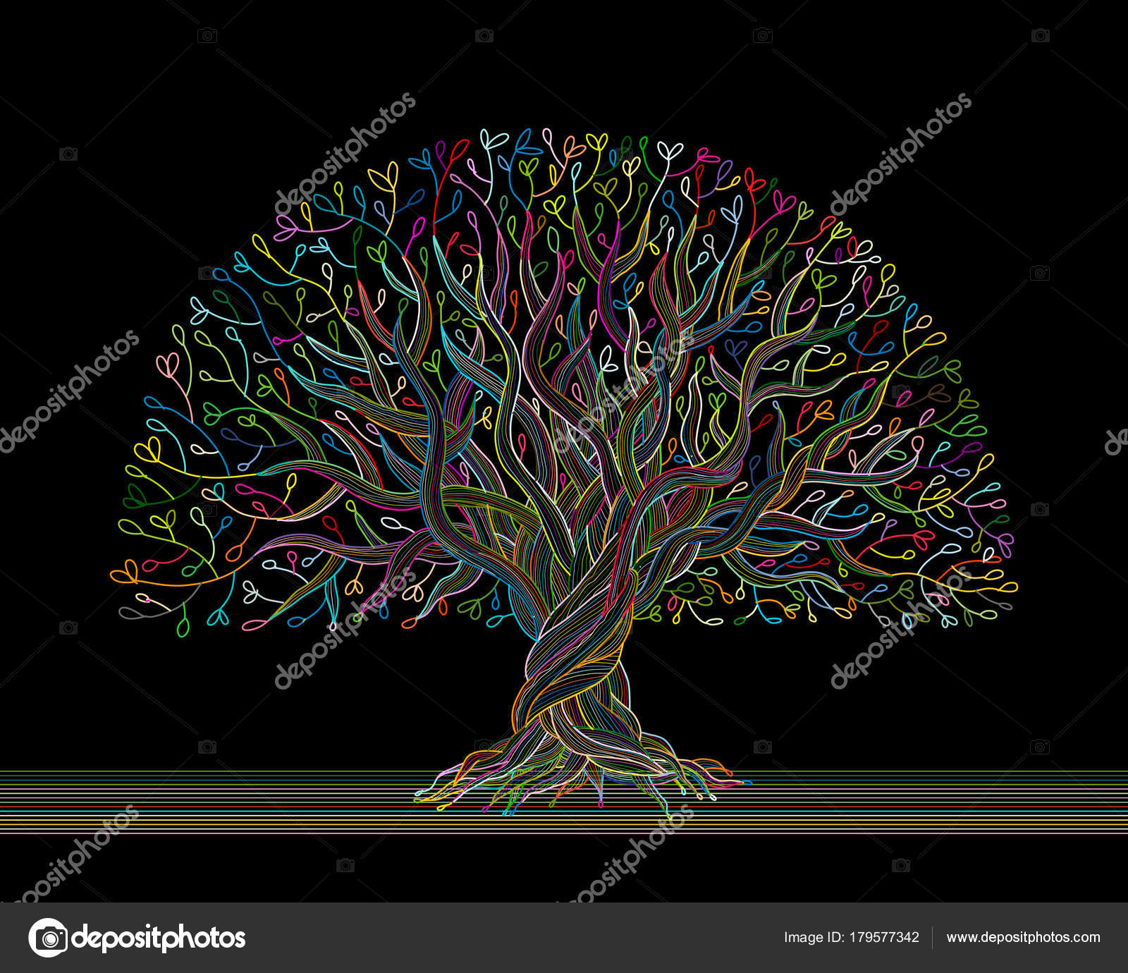 Big tree with roots for your design Stock Vector Image by ©Kudryashka ...