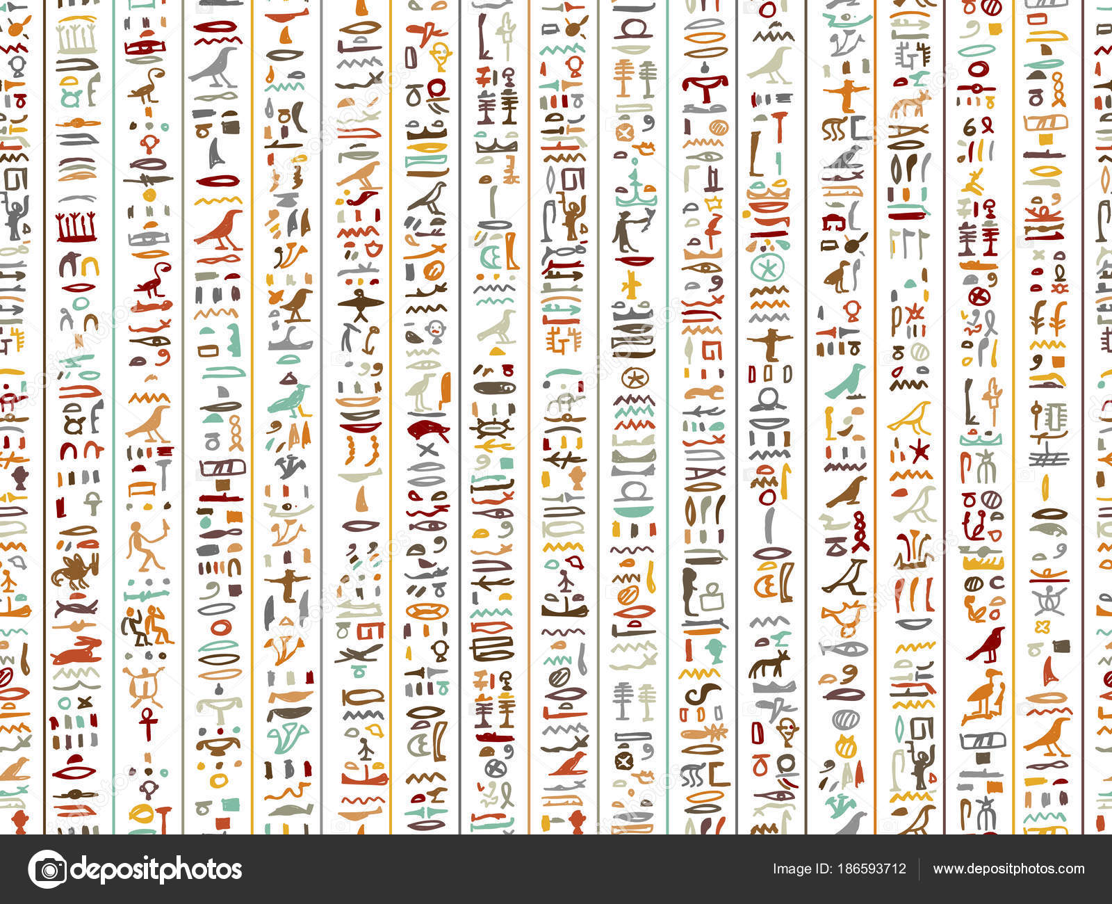 Egypt hieroglyphs, seamless pattern for your design Stock Vector Image ...