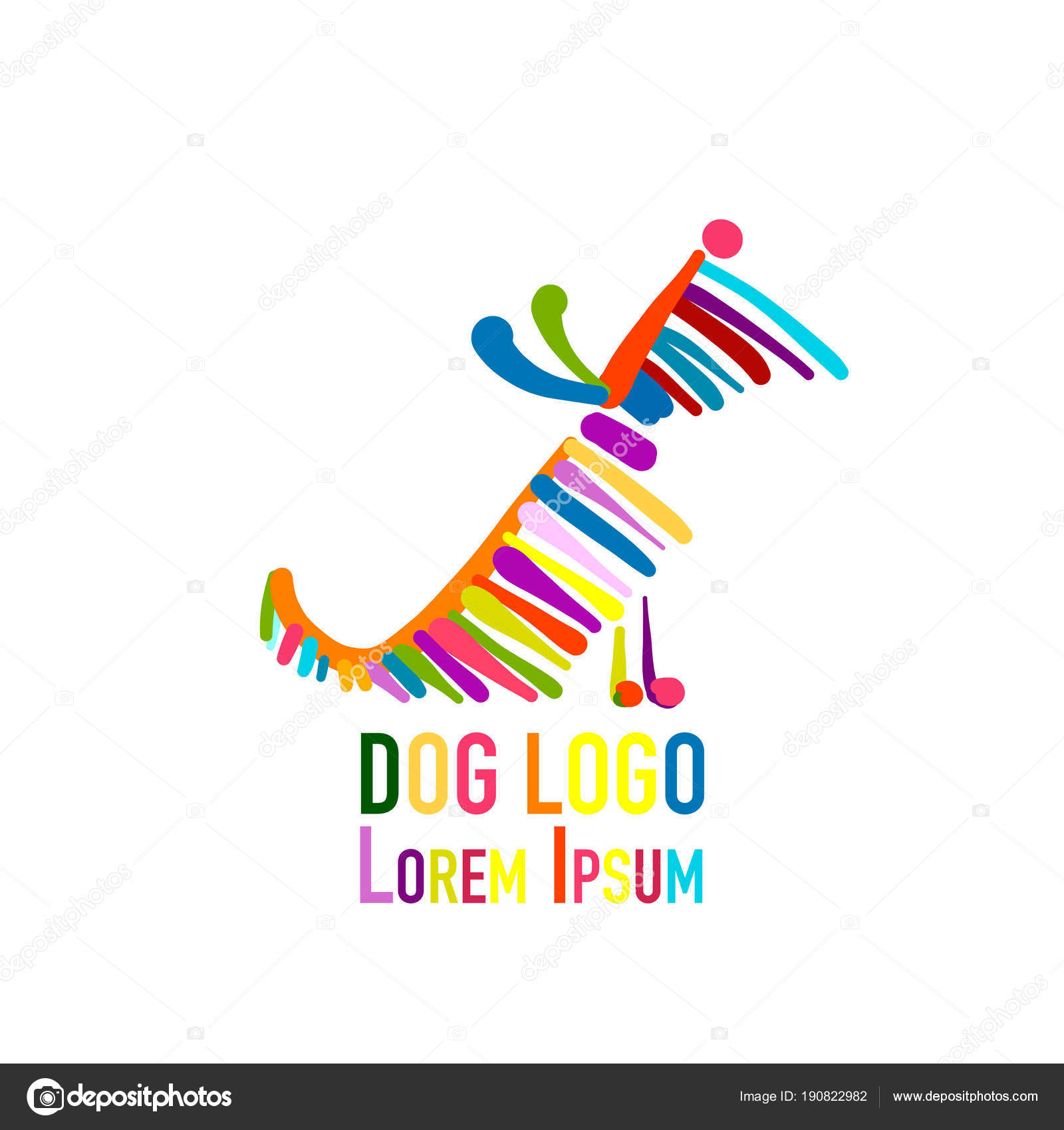 Funny dog, colorful logo for your design Stock Vector Image by ...