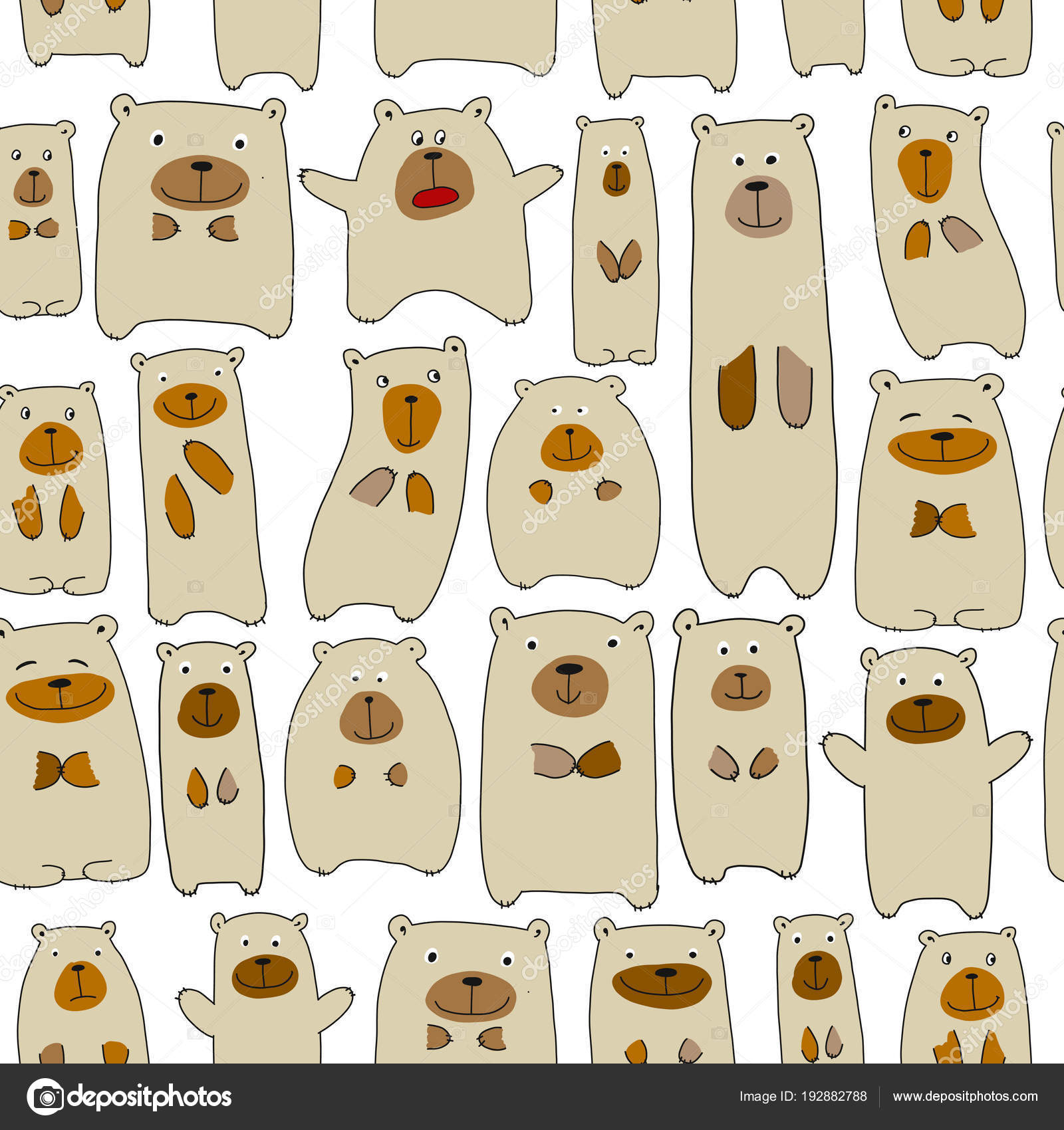 Cute bears family, seamless pattern for your design Stock Vector by ...