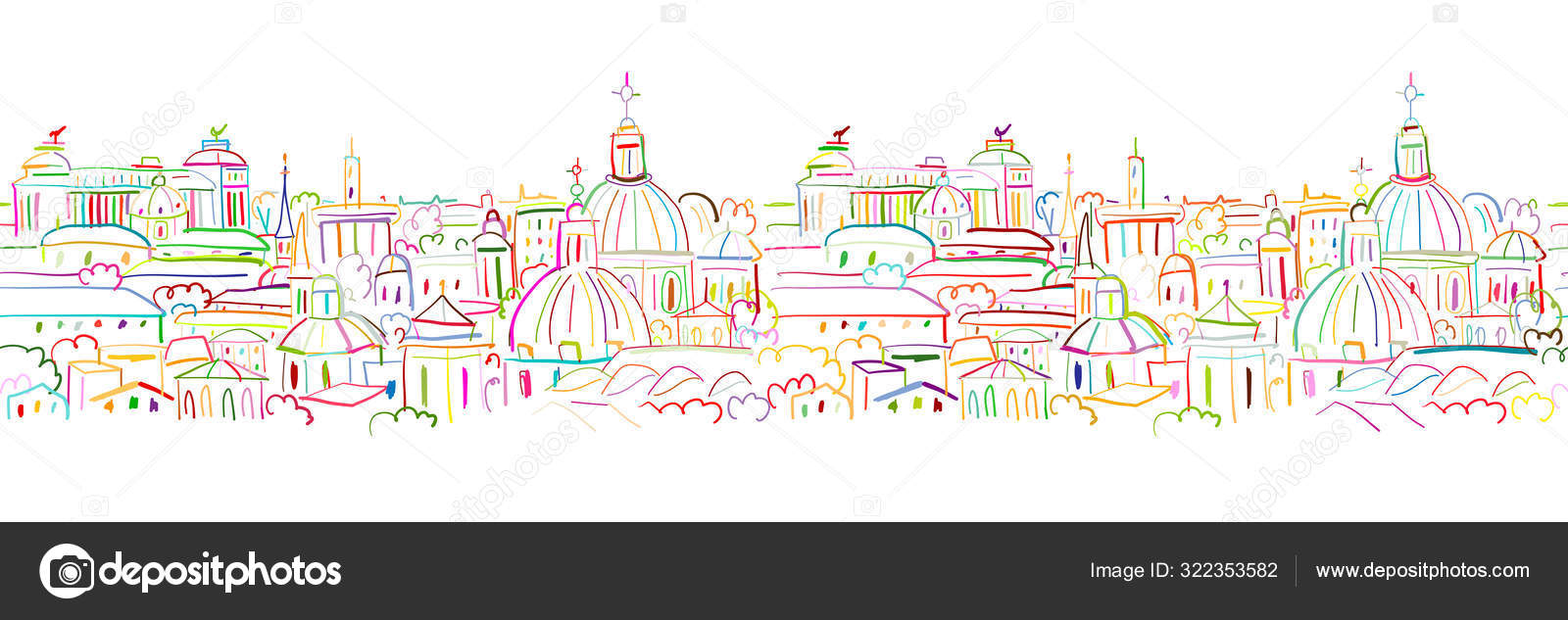 Cityscape background, seamless pattern for your design Stock Vector by ...