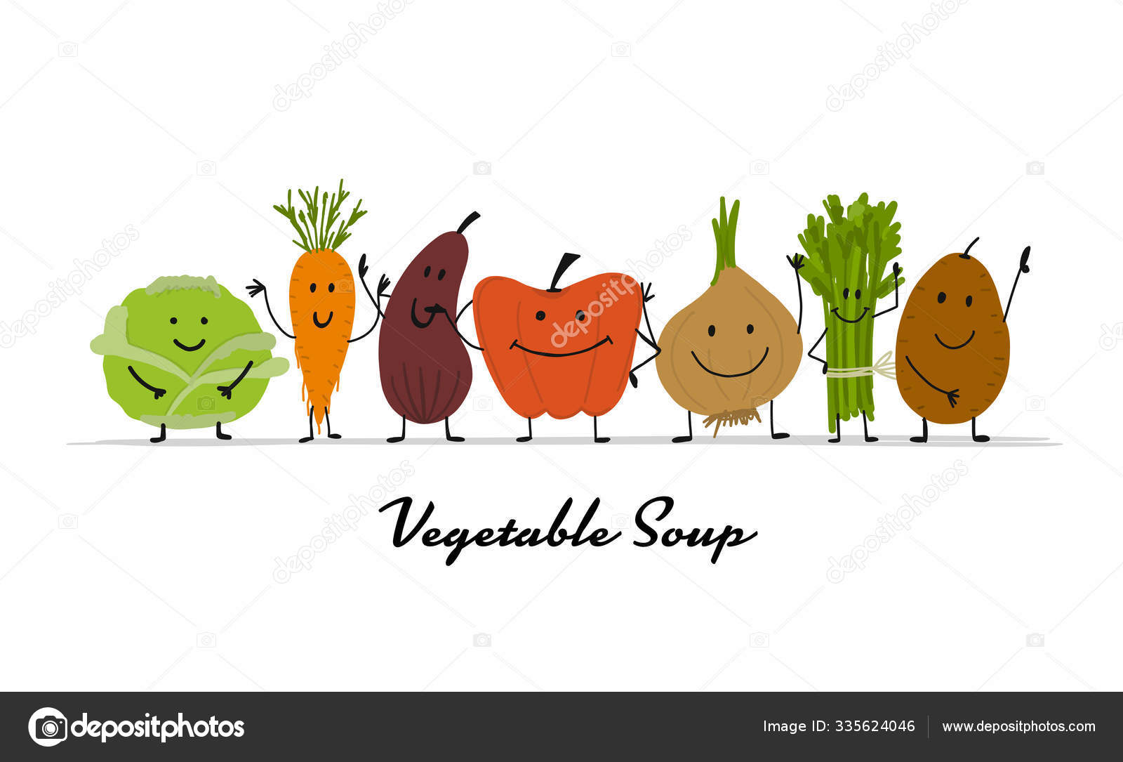 Funny smiling vegetables, character for your design Stock Vector by ...