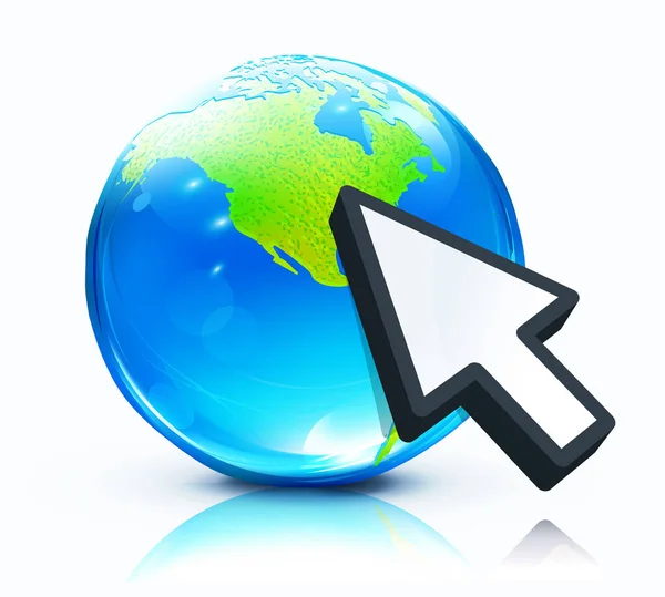 Glass globe earth map 3d blue and cursor Stock Vector Image by ©mizar ...