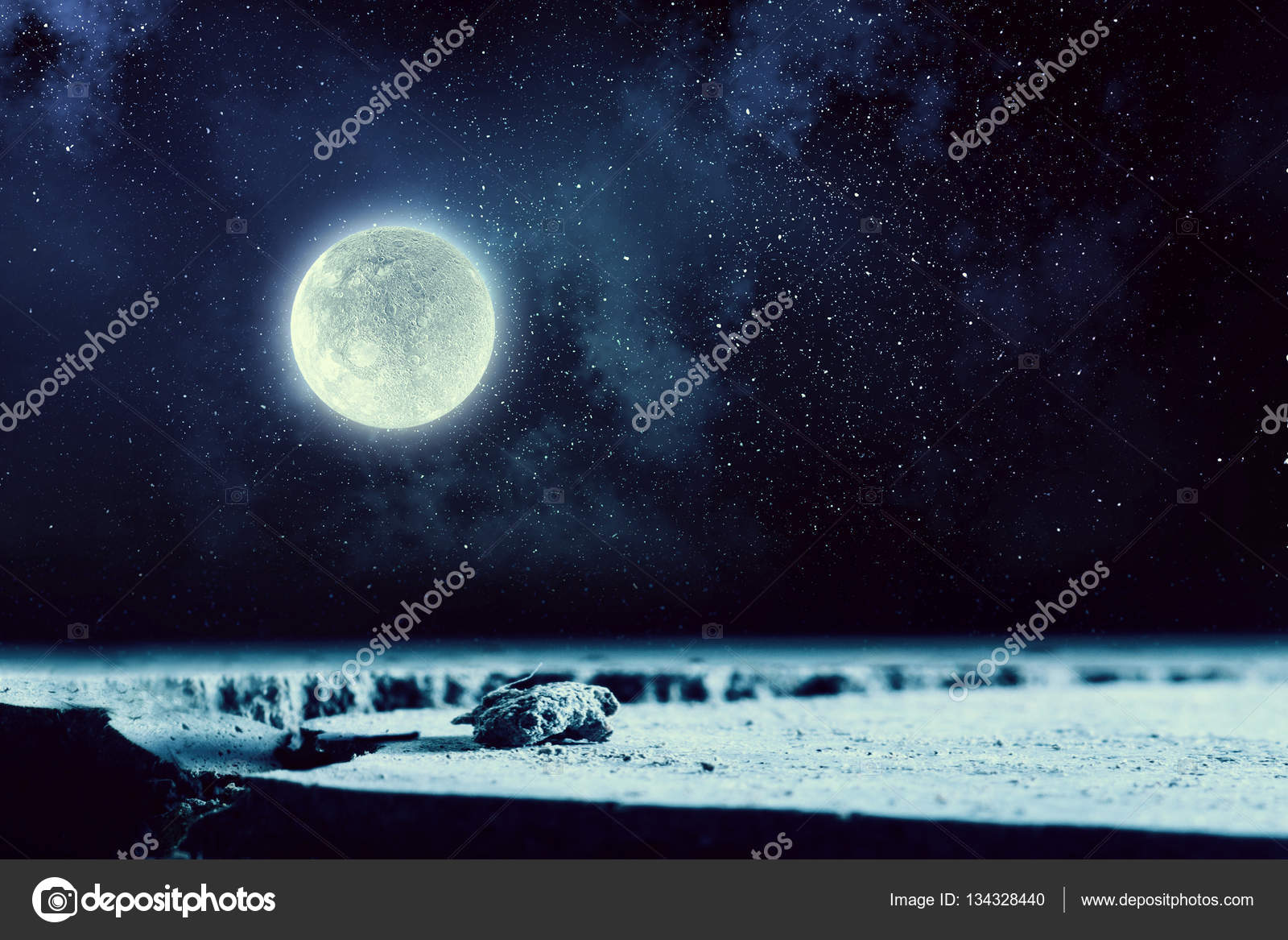 Moon planet wallpaper . Mixed media — Stock Photo © SergeyNivens #134328440