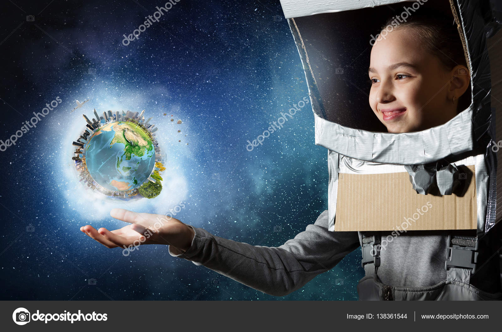 She wants to become astronaut . Mixed media Stock Photo by ... She wants to become astronaut . Mixed media Stock Photo by ...