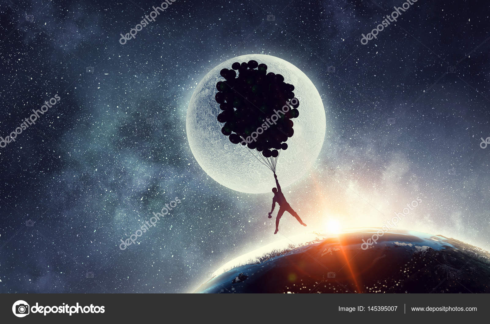 Escape from daily routine . Mixed media Stock Illustration by ...