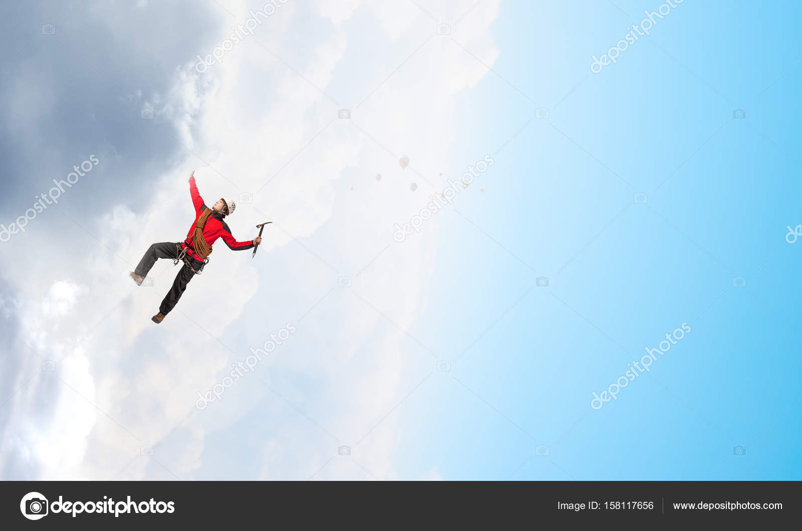 Extreme climbing is his adrenaline . Mixed media — Stock Photo ... Extreme climbing is his adrenaline . Mixed media — Stock Photo ...