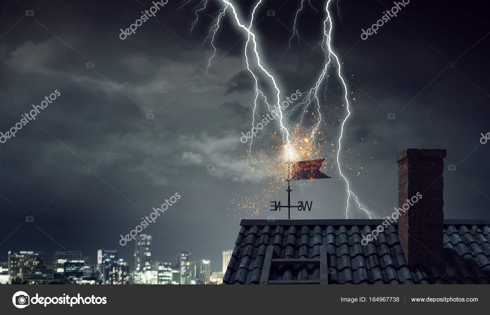 Dramatic weather background. Mixed media Stock Photo by ©SergeyNivens ...